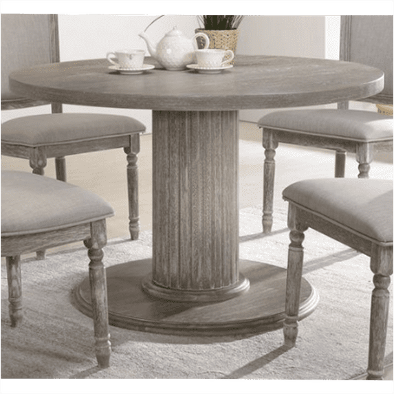 JERFIT 60 Inch Round Dining Table for 4, Reclaimed Wood Look Kitchen ...