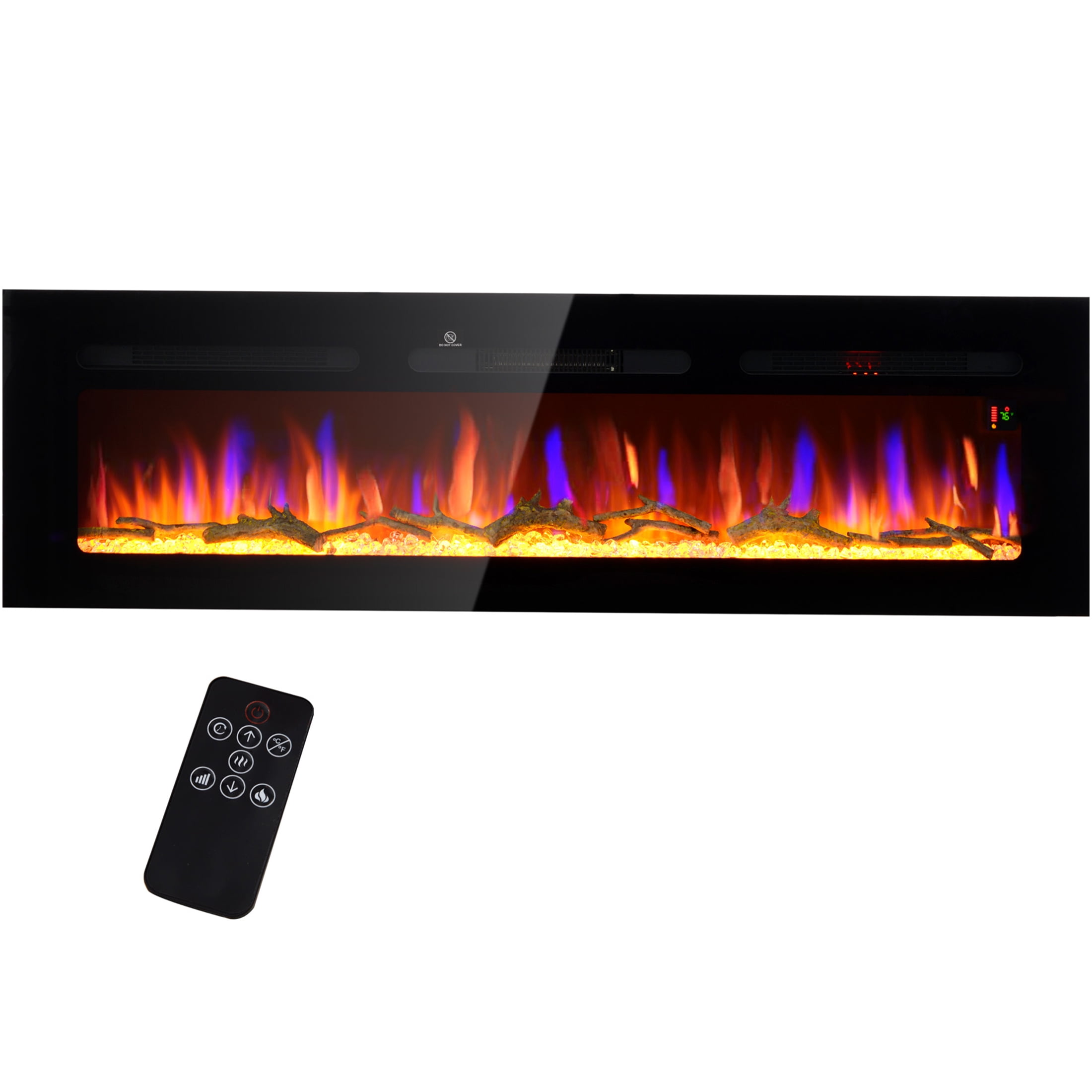 JERFIT 60-inch Built-in Electric Fireplace Heater with Remote, Wall ...