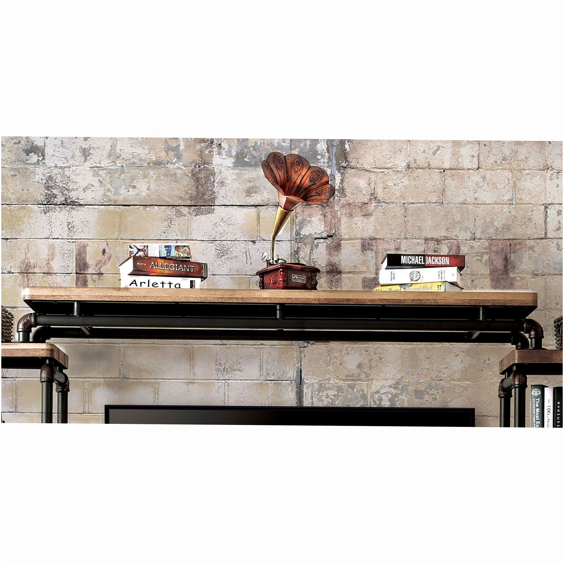 JERFIT 68.8" Industrial TV Stand Bridge with Metal Pipe Frame, for 70 ...