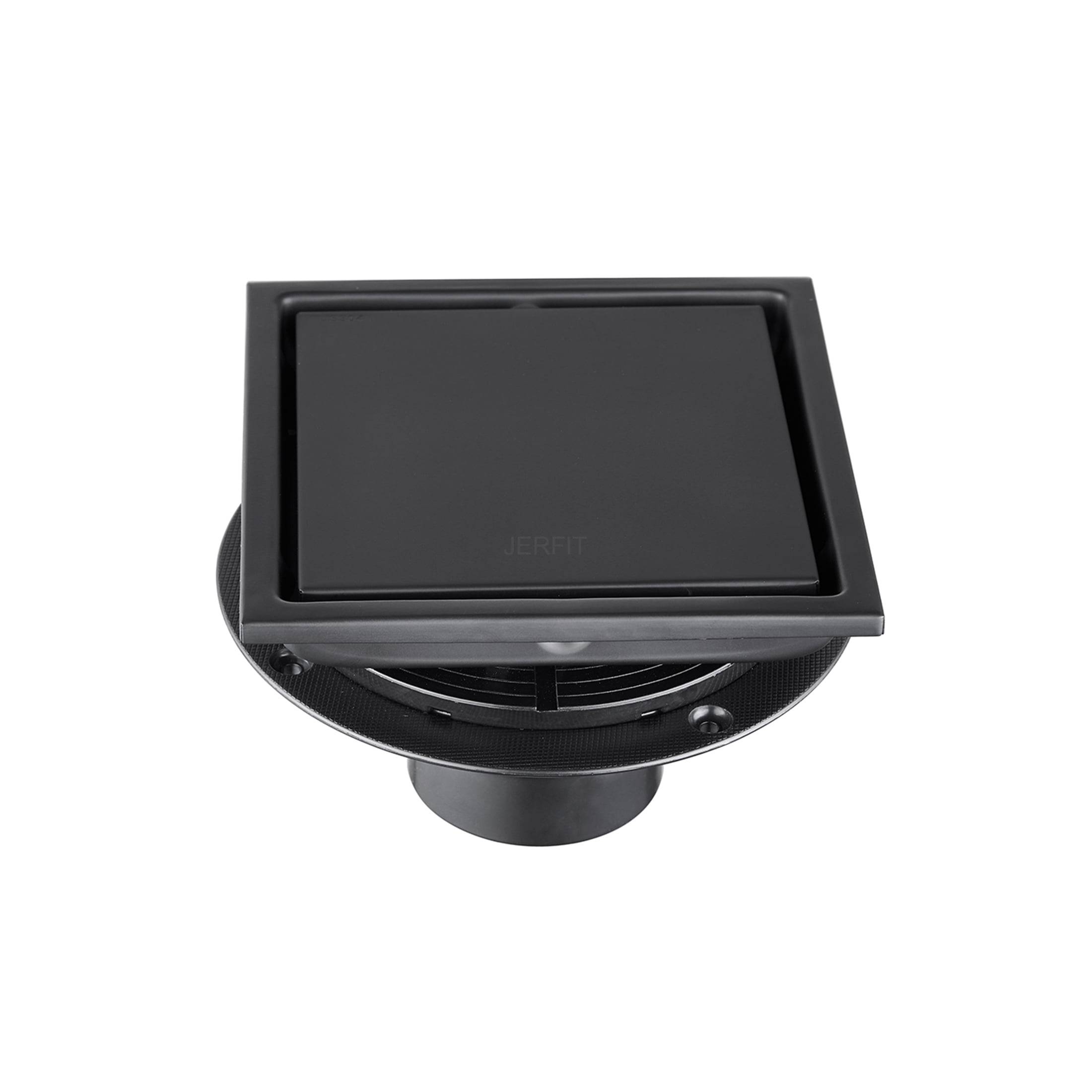 JERFIT 6x6 Inch Square Shower Drain Cover, Matte Black Stainless Steel ...