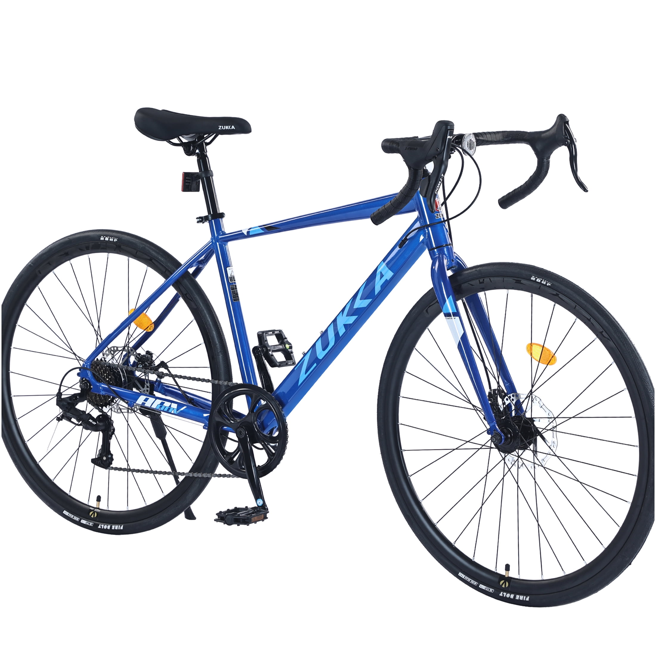 JERFIT 700c Men's & Women's Aluminum Road Bike, 7 Speed with Dual Disc ...