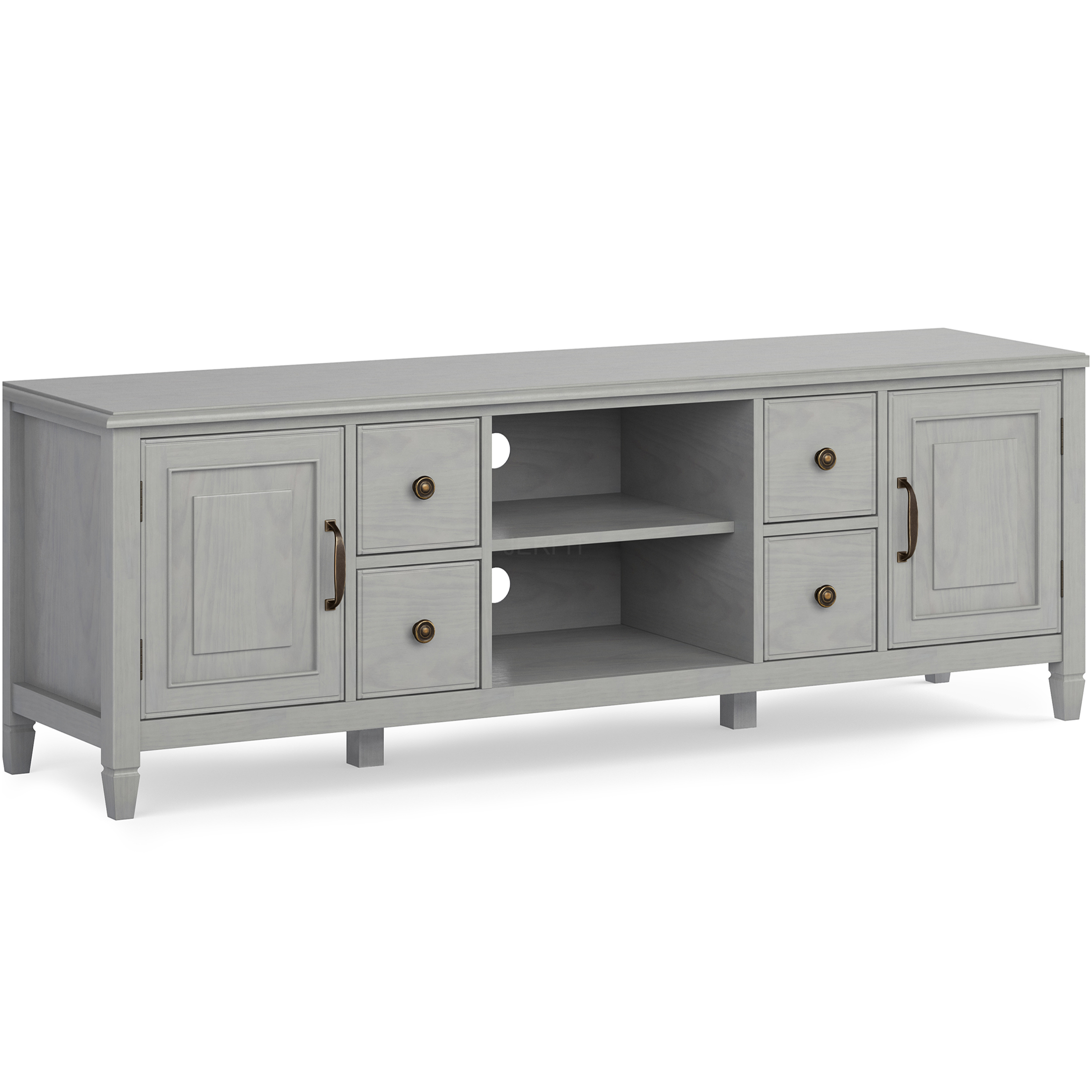JERFIT 72 inch Wide TV Stand with Storage Cabinets and Drawers, Solid ...