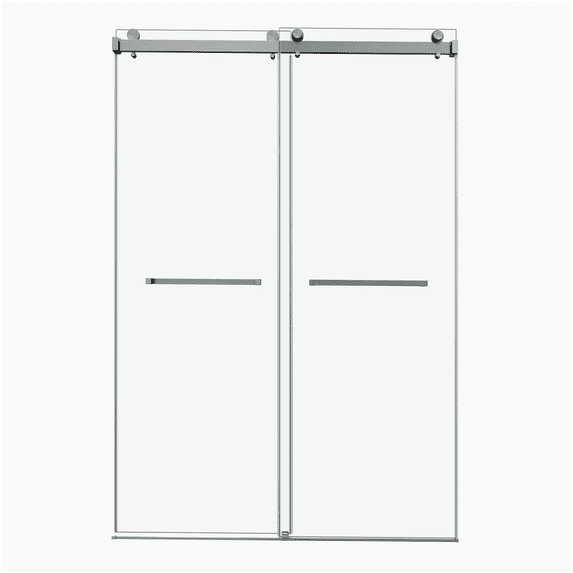 JERFIT 76" x 48" Frameless Double Sliding Shower Door with 10mm ...