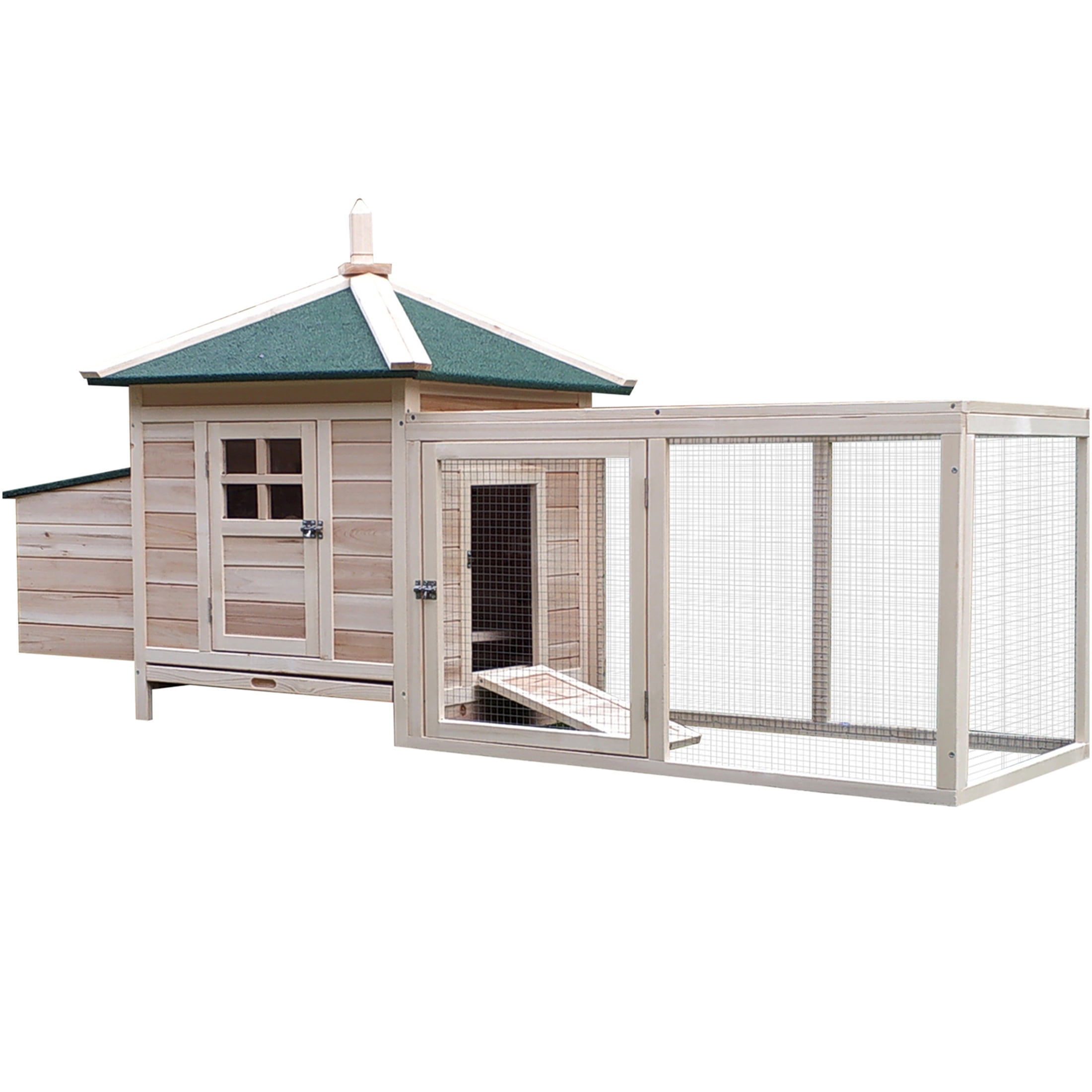 JERFIT 77 Inch Large Wooden Chicken Coop with Outdoor Run, Nesting Box ...