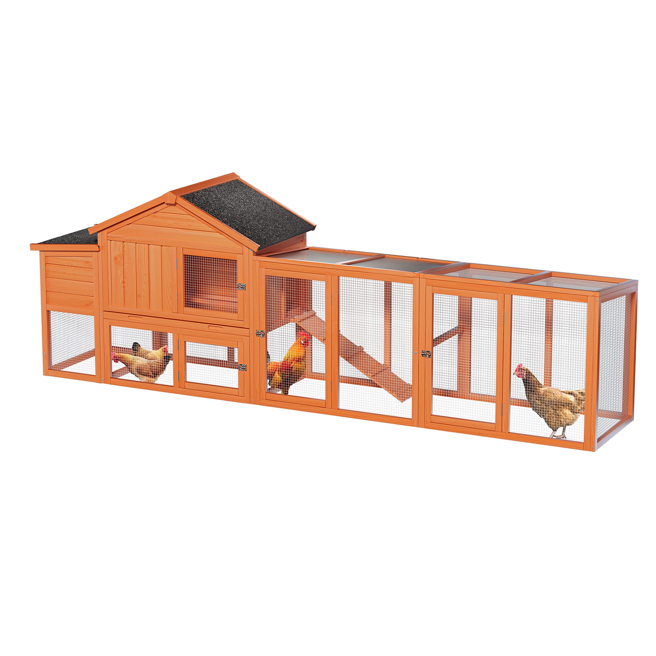 JERFIT 9.5ft Large Outdoor Chicken Coop Hen House with Waterproof Roof ...