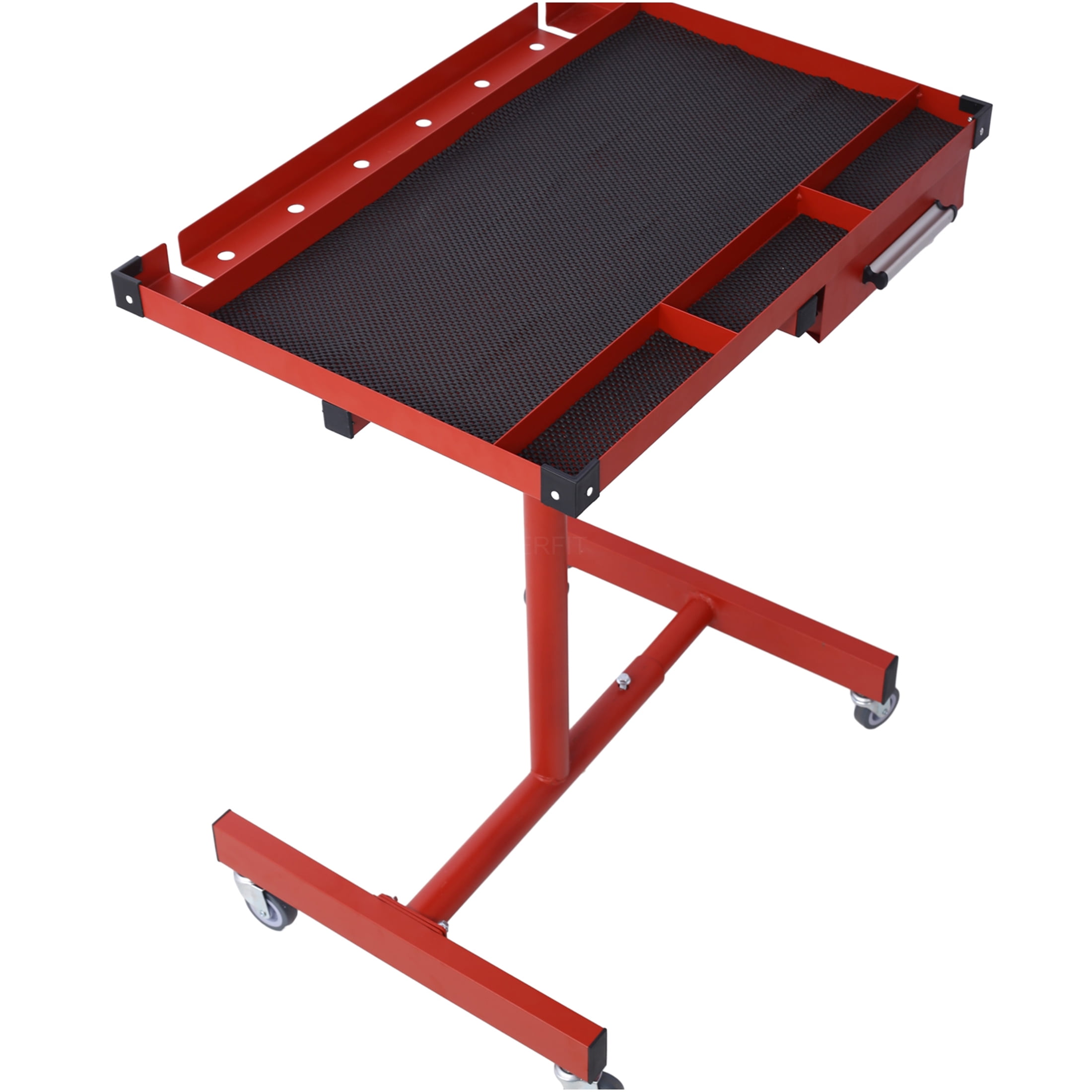 JERFIT Adjustable Mobile Workbench with Drawer, Heavy Duty Steel Work ...