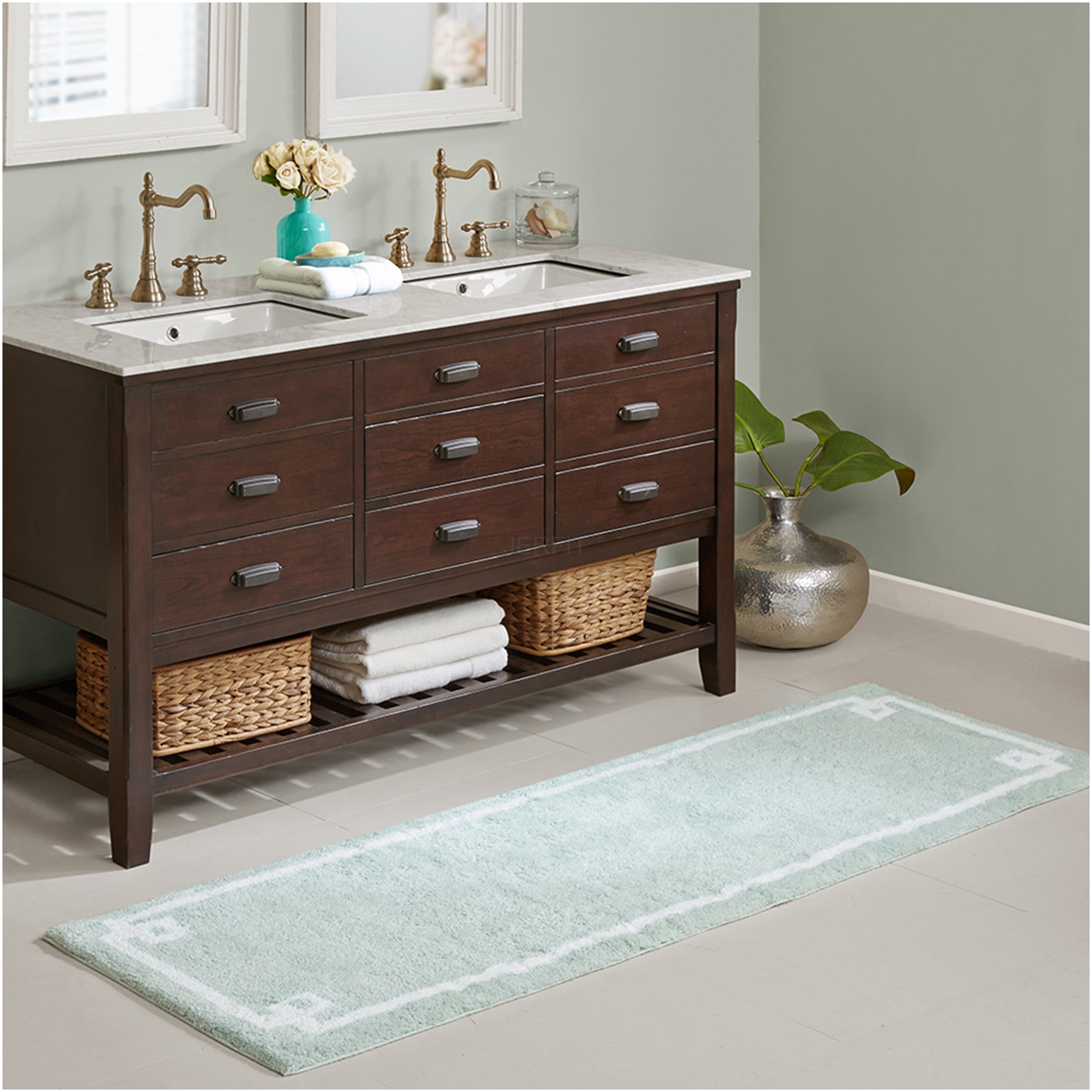 Seafoam Green Bath Rugs