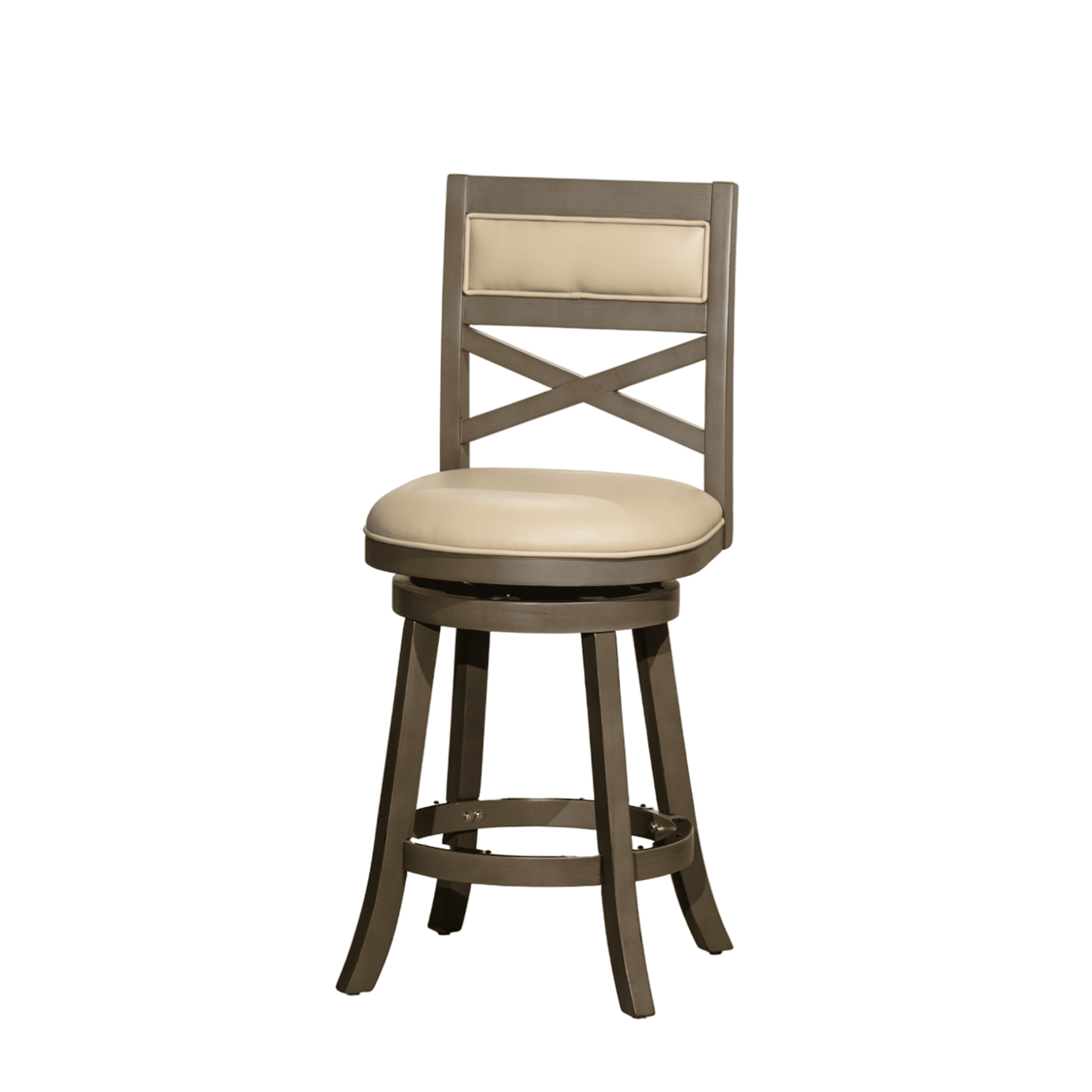 JERFIT Counter Stool with X-Back Design, Swivel Bar Stool with Padded ...