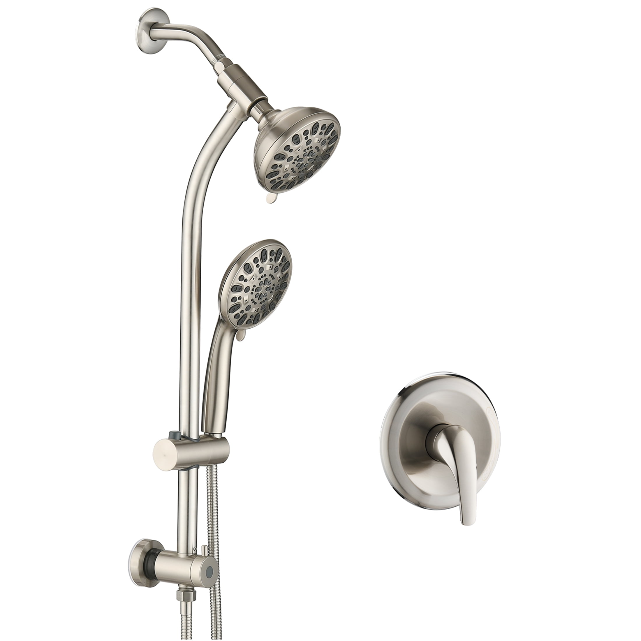 JERFIT Dual Shower Combo with 7-Spray Handheld & Rainfall Showerhead ...