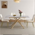 JERFIT Expandable Dining Table Set with 4 Chairs, Modern Rectangle ...