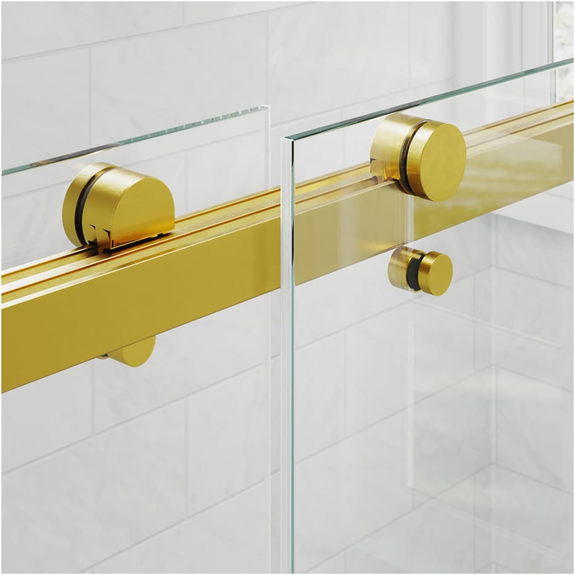 JERFIT Gold Stainless Steel Shower Door Top Rail Track Only, Sliding ...