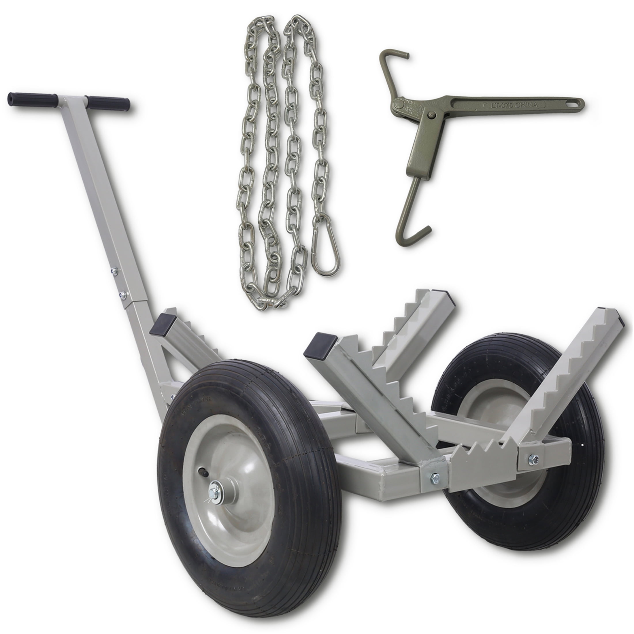 JERFIT Heavy Duty Log Dolly with Choker Chain, 440LB Capacity Steel ...