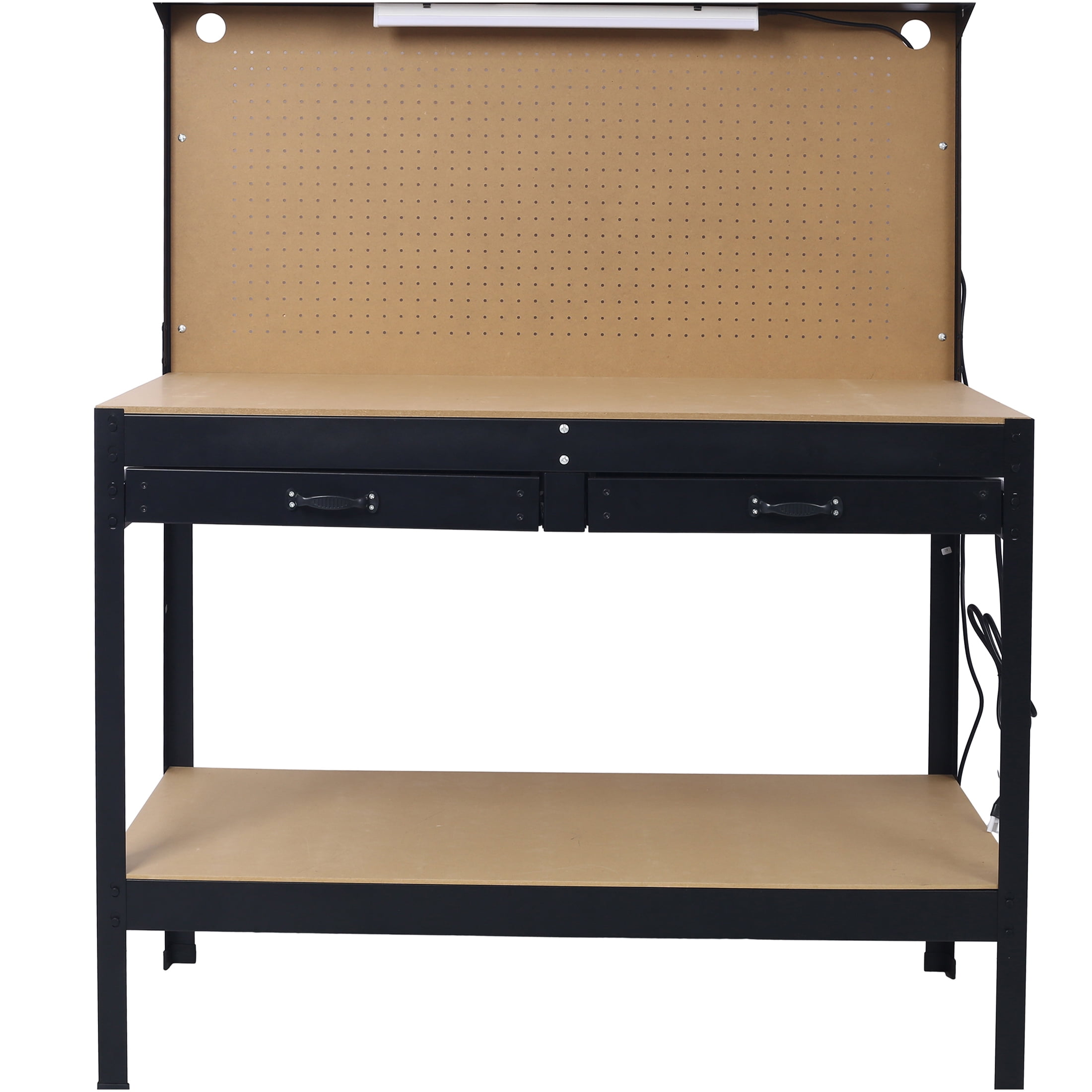 JERFIT Heavy Duty Workbench with Power Outlets, USB Ports, LED Light ...