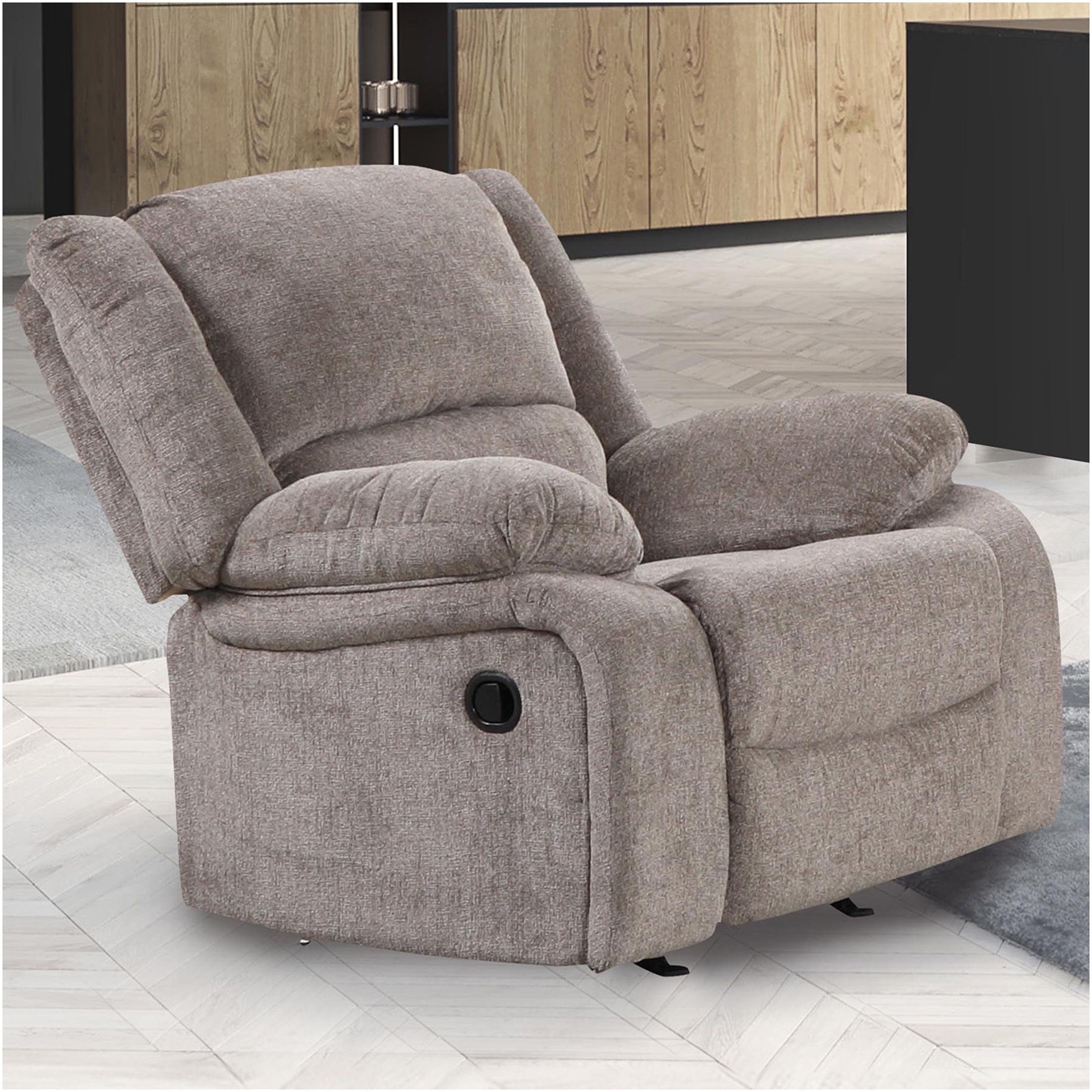 JERFIT Manual Recliner Chair with Pillow Top Arms, Transitional Design ...