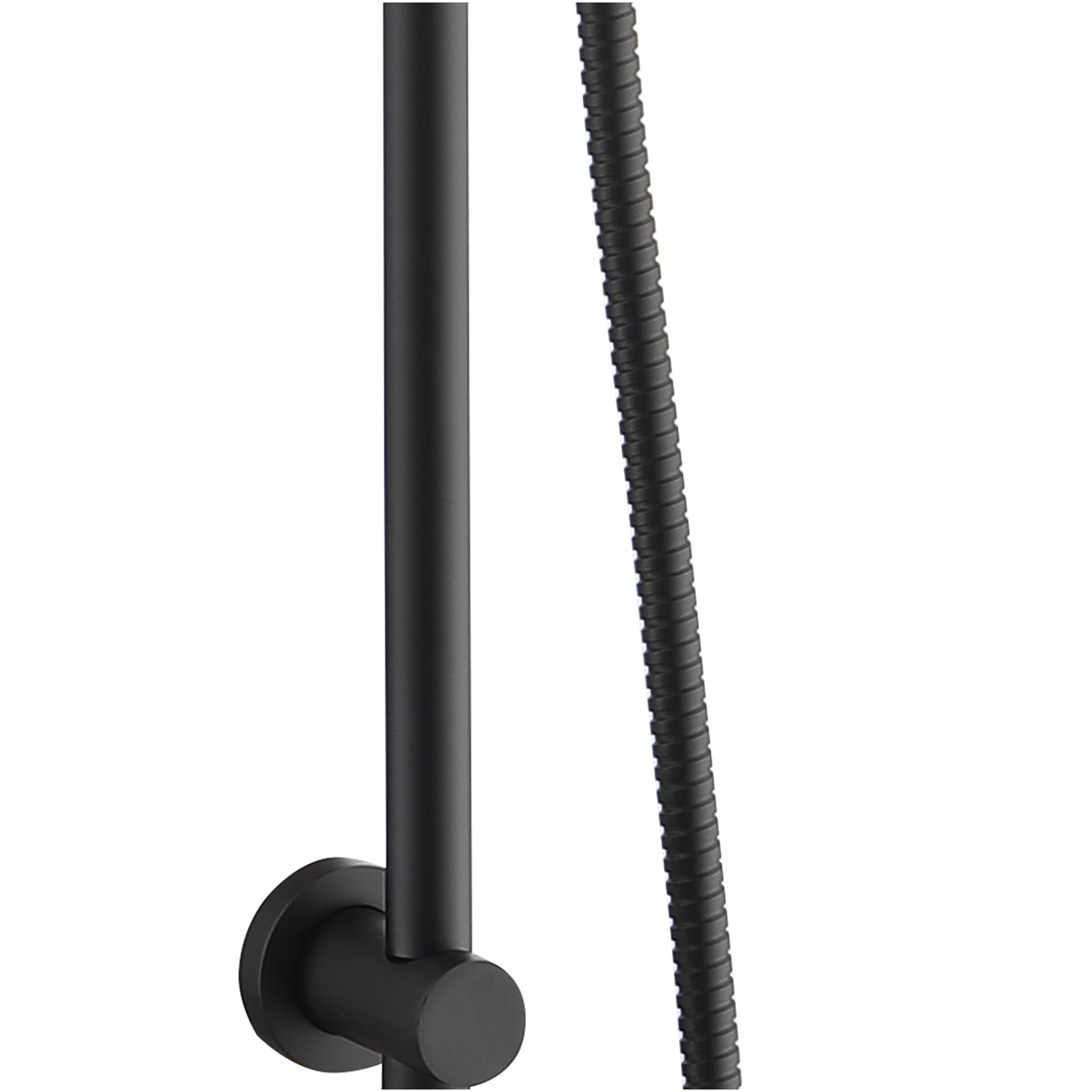 JERFIT Matt Black Handheld Shower with Slide Bar, 6-Spray Rainfall ...