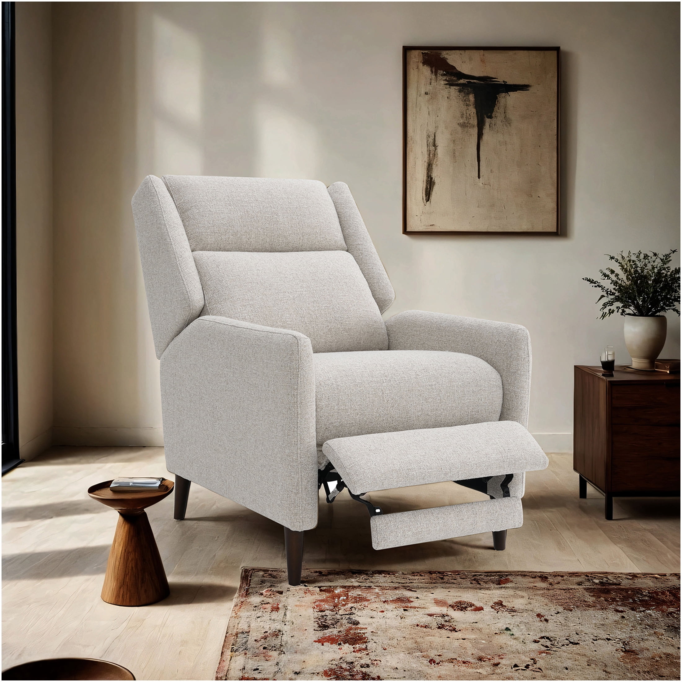 JERFIT Mid-Century Modern Recliner Chair with Push-Back Manual ...