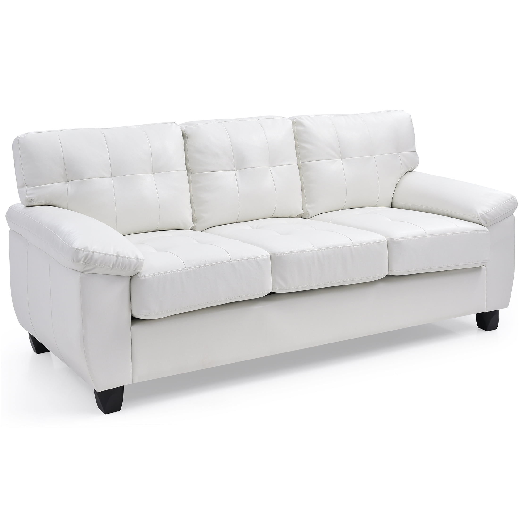 JERFIT Modern 3-Seat Sofa Couch with Removable Backs, PU Leather ...