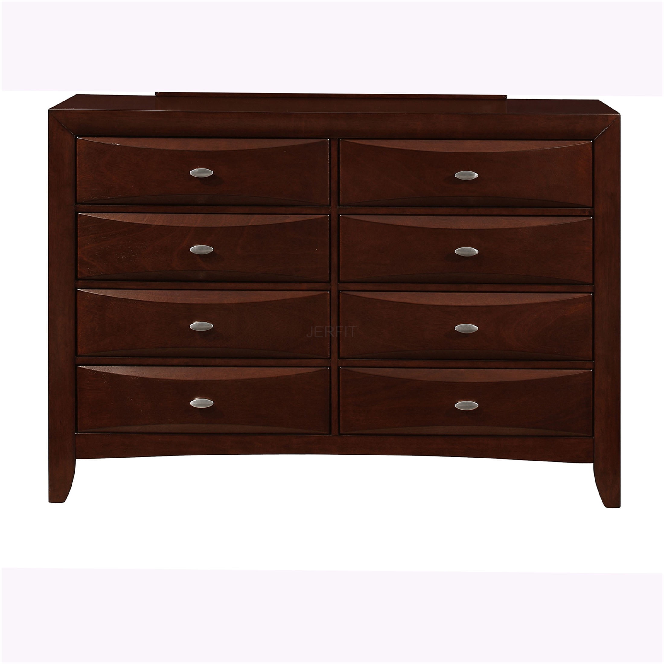 JERFIT Modern 6-Drawer Dresser with Chambered Fronts, Walnut Brown ...