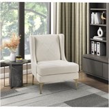 JERFIT Modern Accent Chair with Gold Metal Legs, Taupe Chenille ...