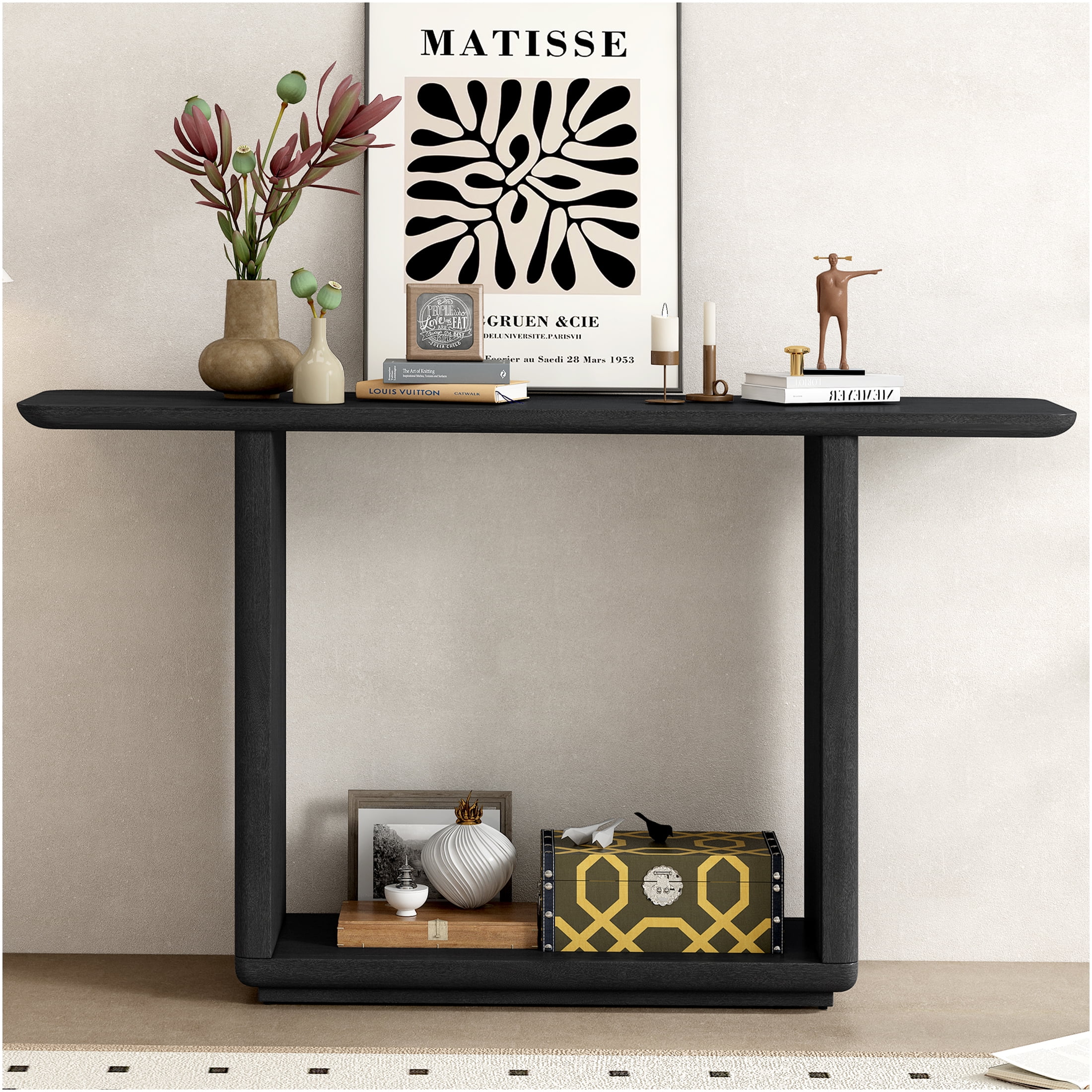 JERFIT Modern Console Table with U-Shaped Base, Sofa Table for Living ...