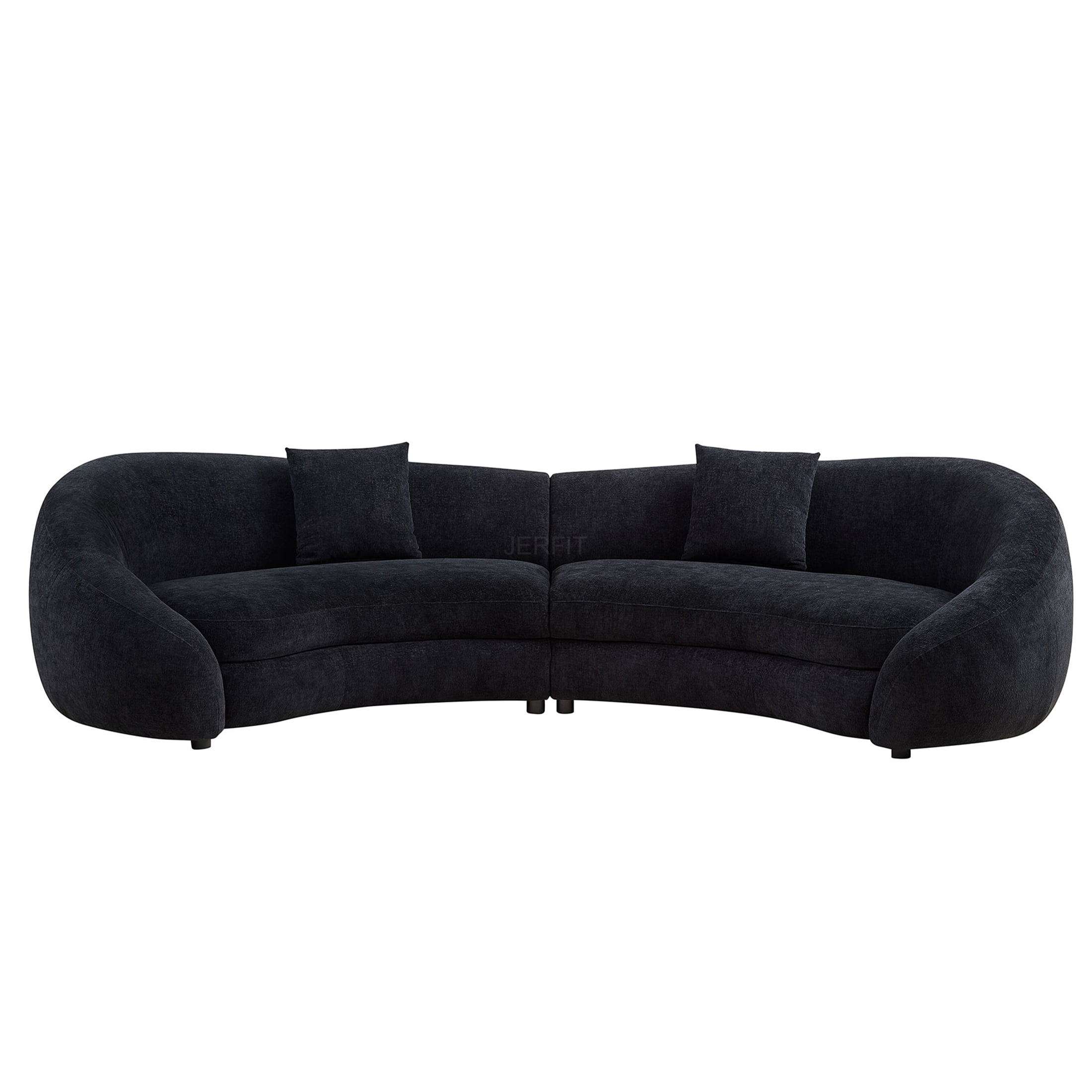 JERFIT Modern Curved Loveseat Sofa with Heart Shaped Back, Upholstered ...