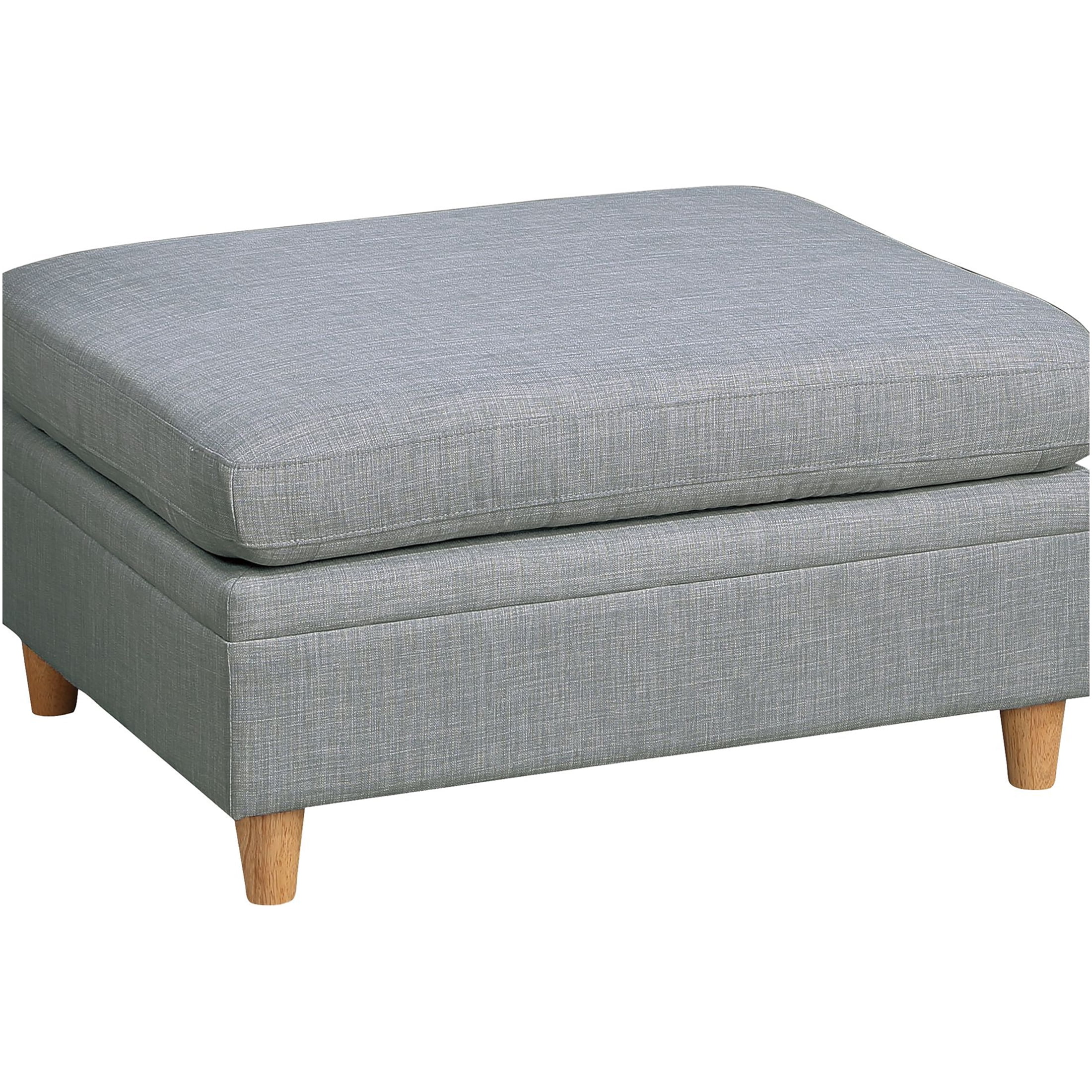 JERFIT Modern Fabric Ottoman Cocktail Footrest with Wooden Legs for ...