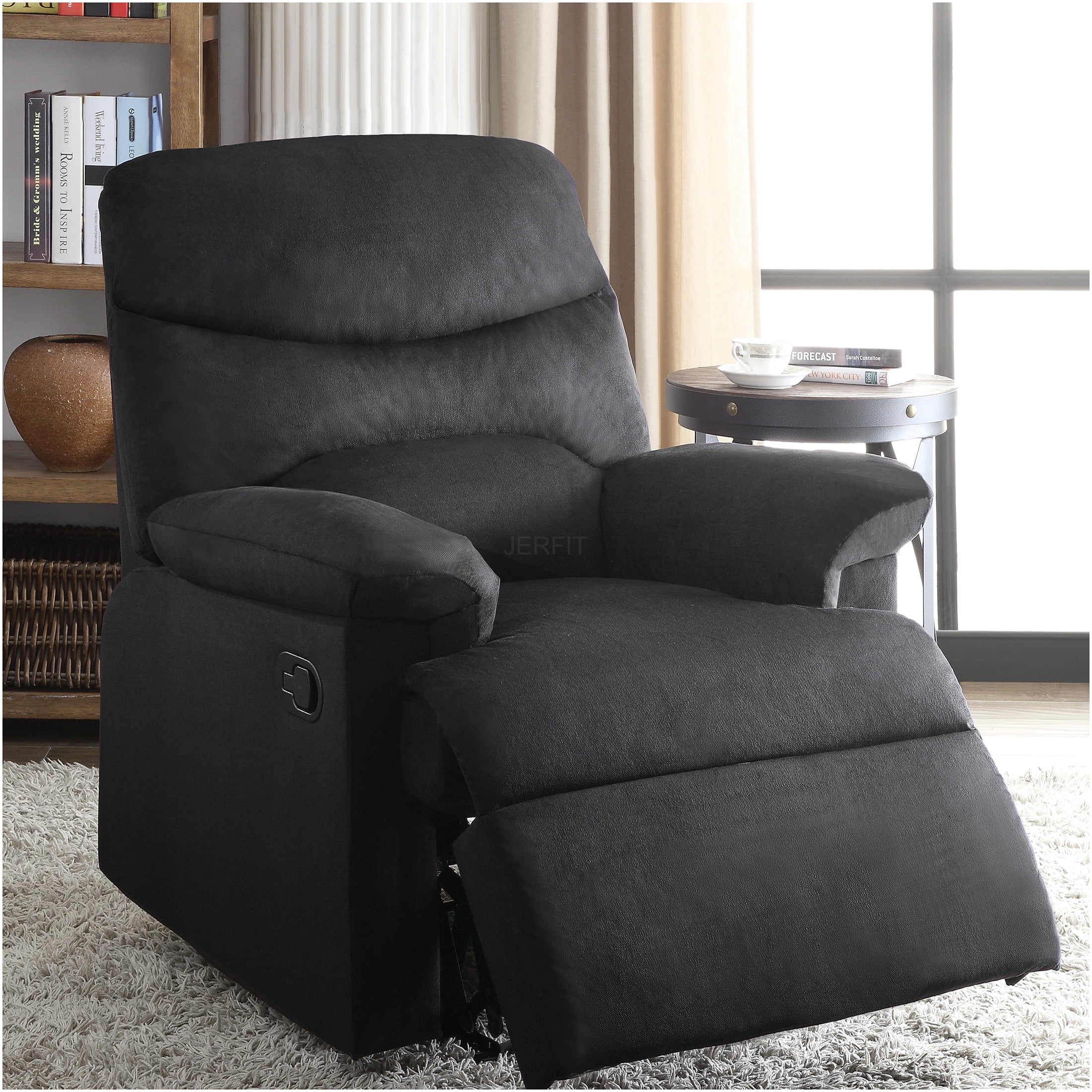 JERFIT Modern Fabric Recliner Chair with Pillow Top Arms, Push Back ...