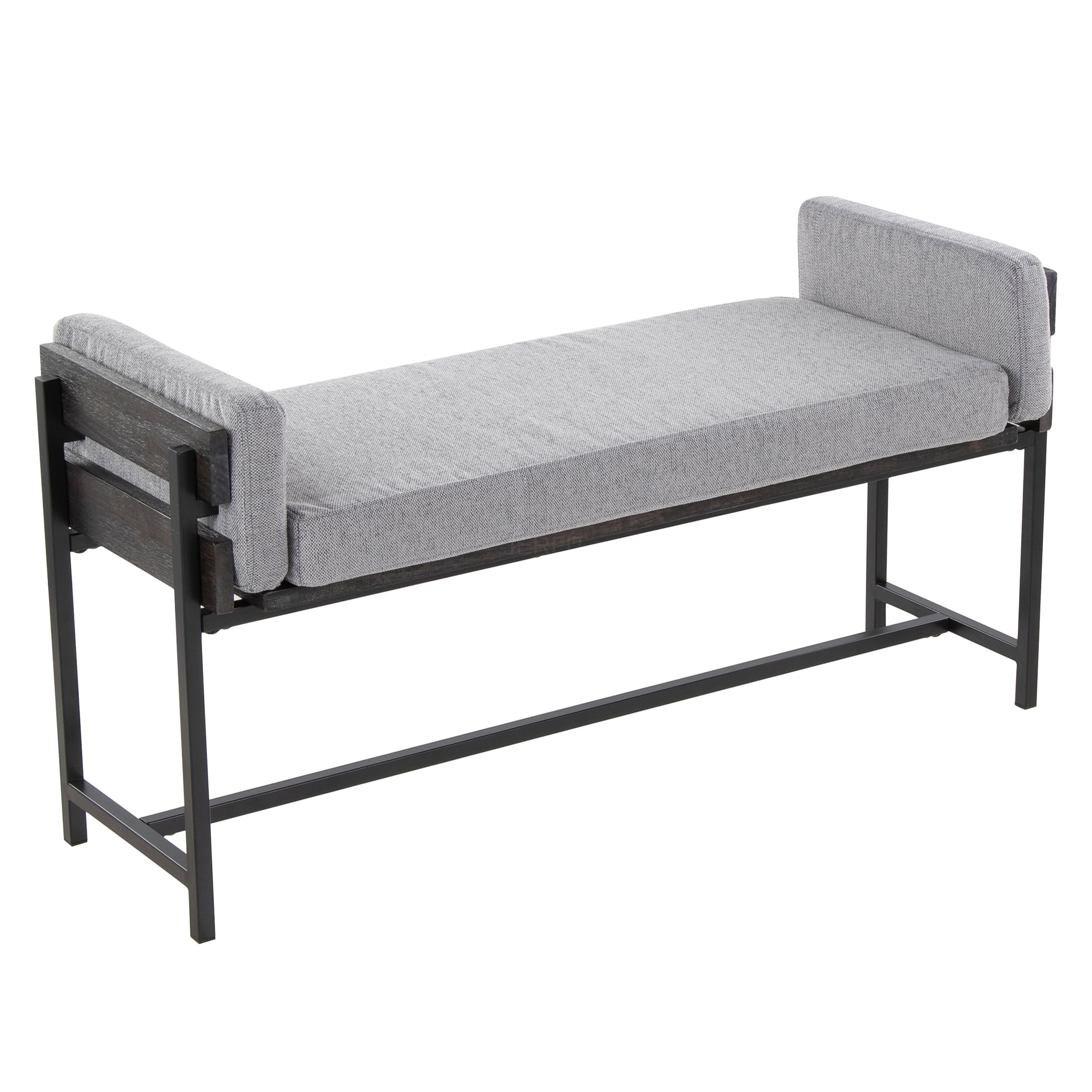JERFIT Modern Farmhouse Bench with Upholstered Seat for Entryway ...