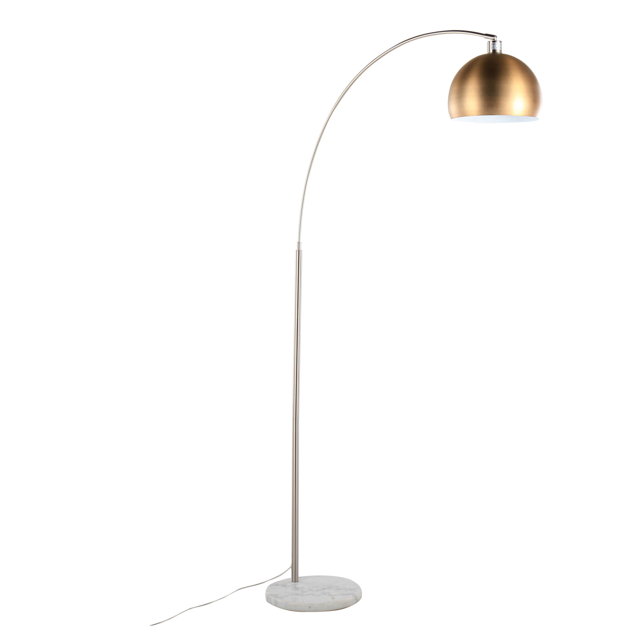 JERFIT Modern Floor Lamp with Marble Base, Arc Design for Living Room ...