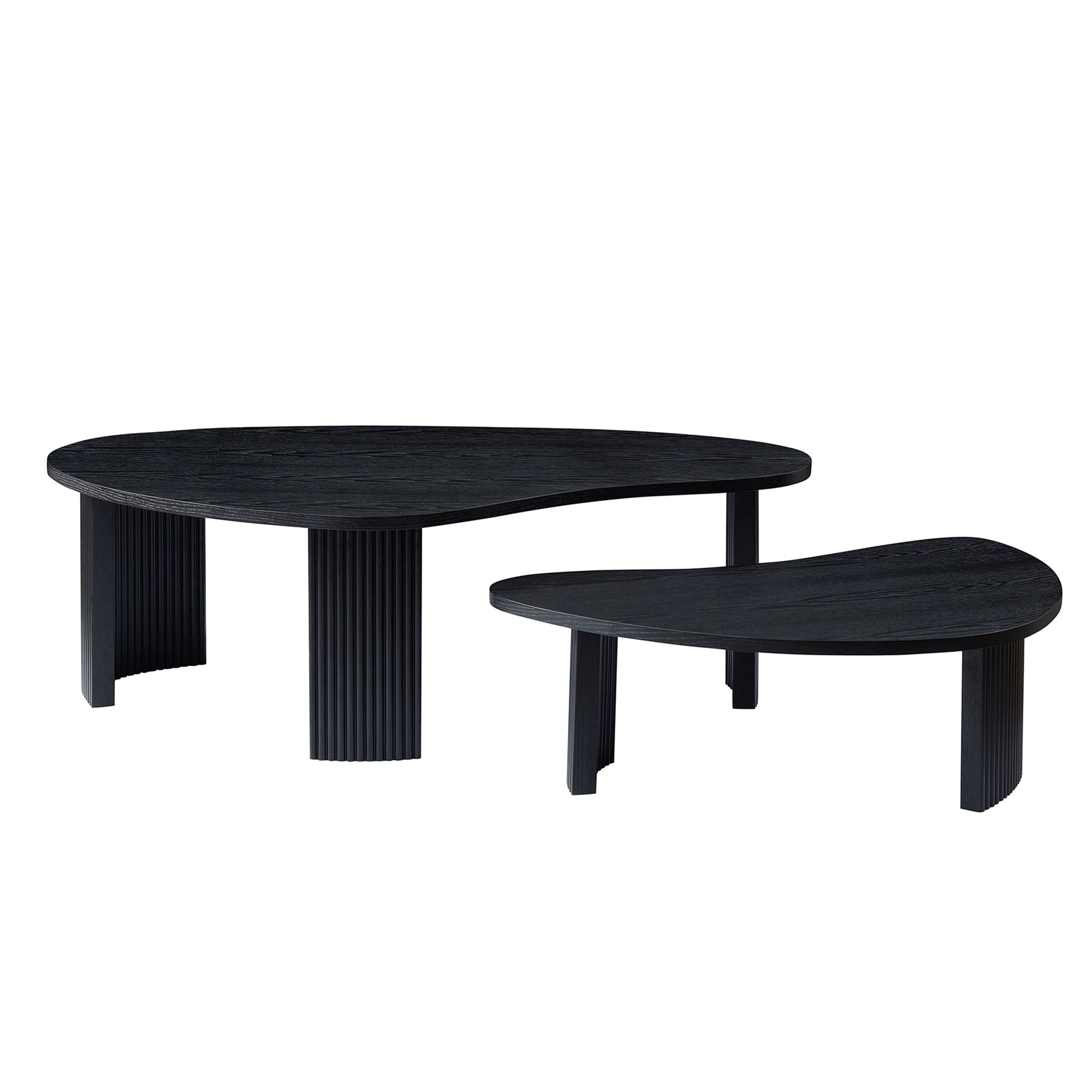 JERFIT Modern Nesting Coffee Table Set of 2, Irregular Shape MDF Side ...