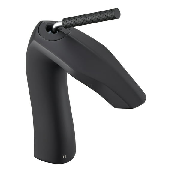 JERFIT Modern Single Hole Bathroom Faucet, Matte Black Vessel Sink ...