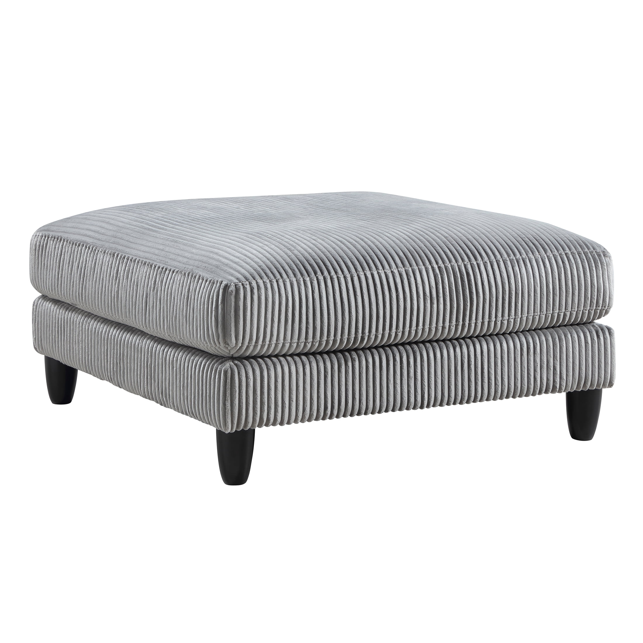 JERFIT Modern Square Ottoman with Storage, Gray Corduroy Upholstered ...