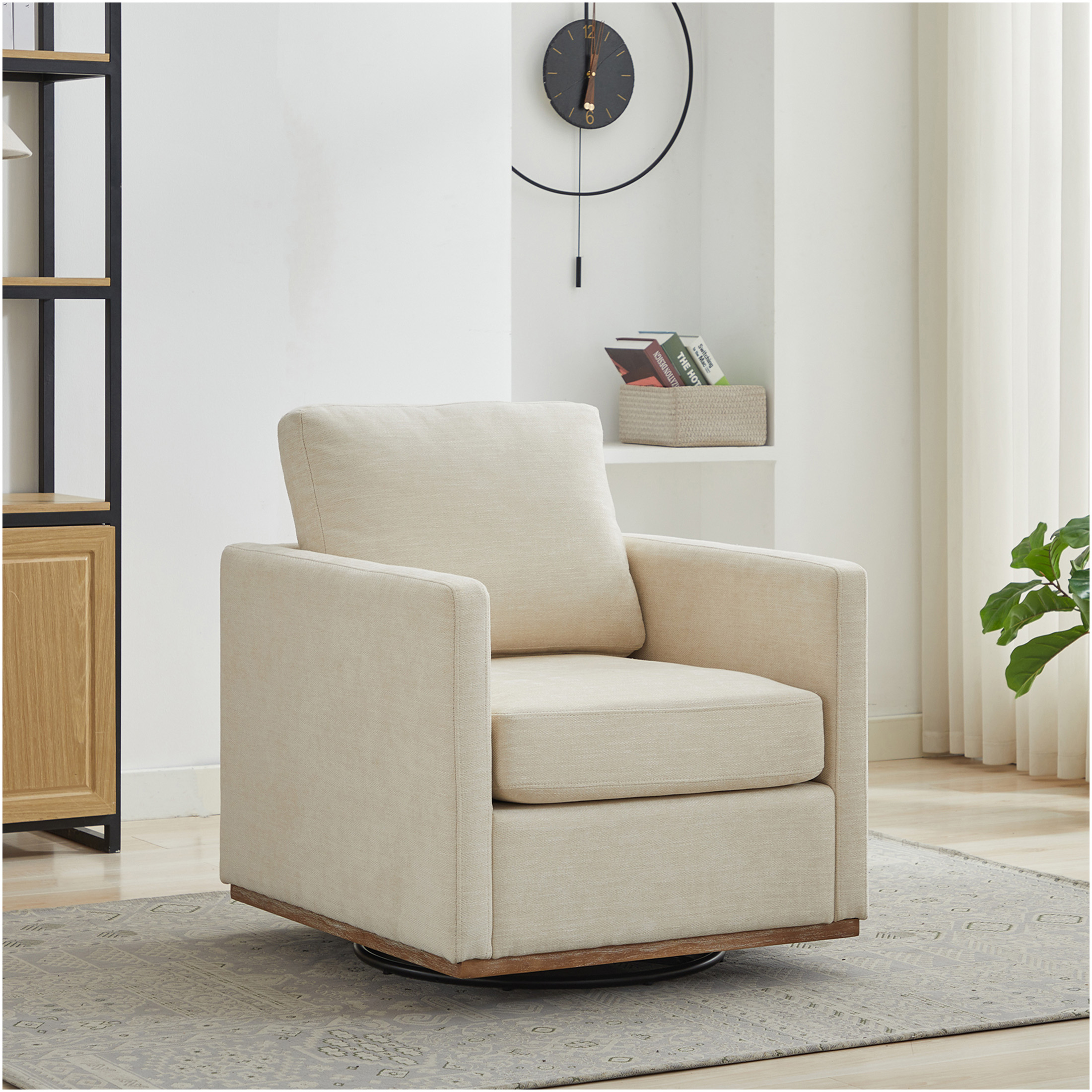 JERFIT Modern Swivel Accent Chair with Removable Pillow, 360-Degree ...
