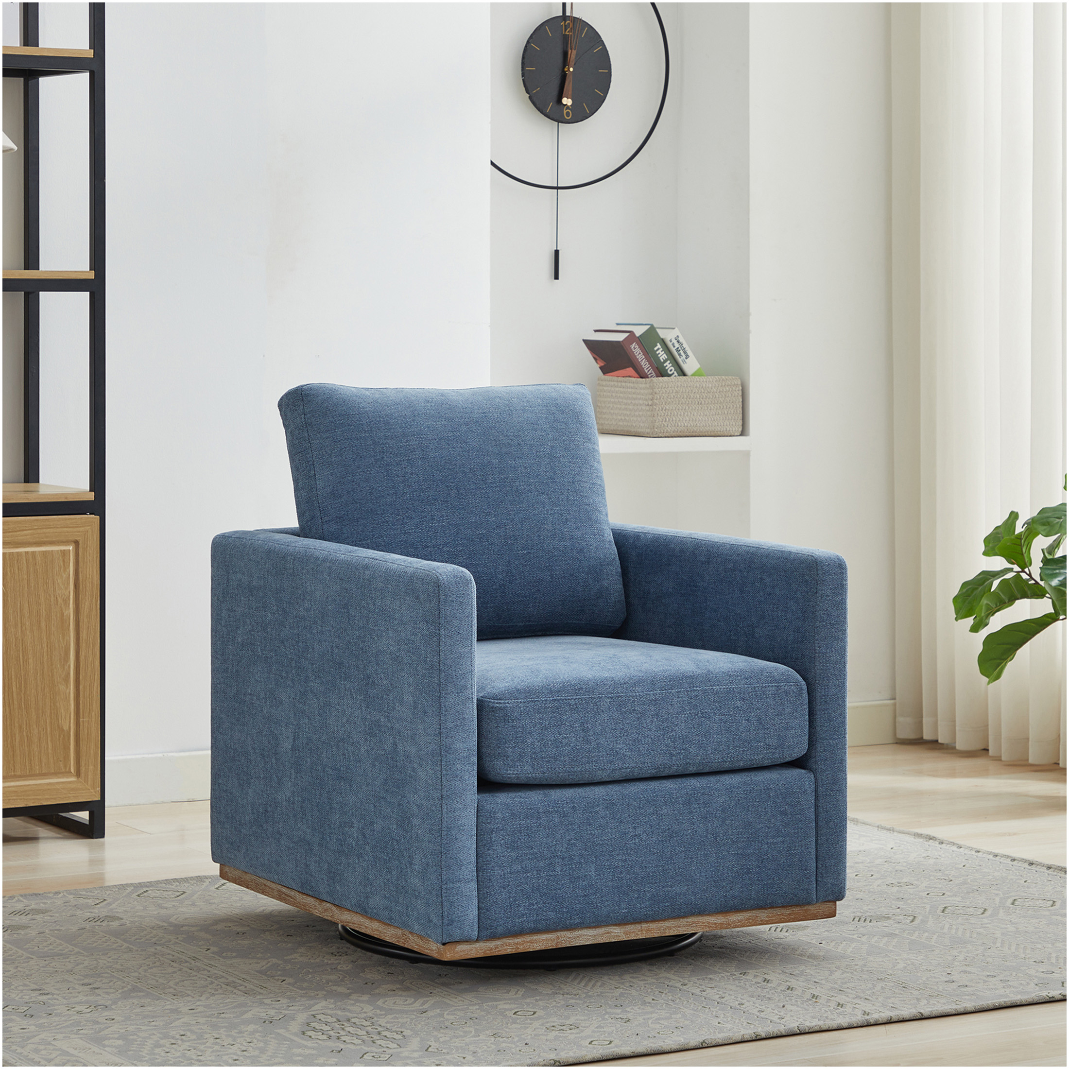 JERFIT Modern Swivel Accent Chair with Pillows, 360° Rotating ...