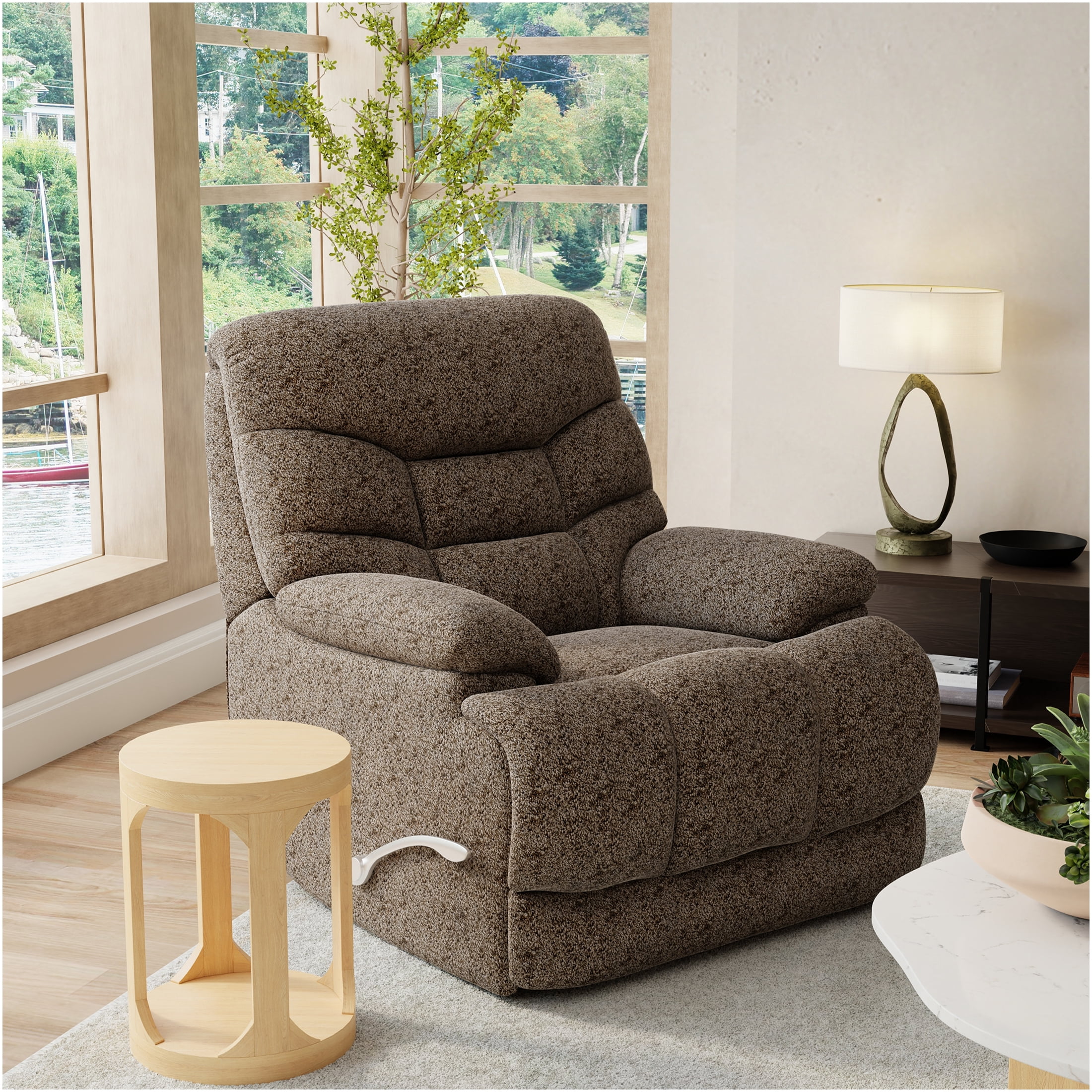 JERFIT Modern Swivel Glider Recliner Chair with Smooth Recline, 360 ...
