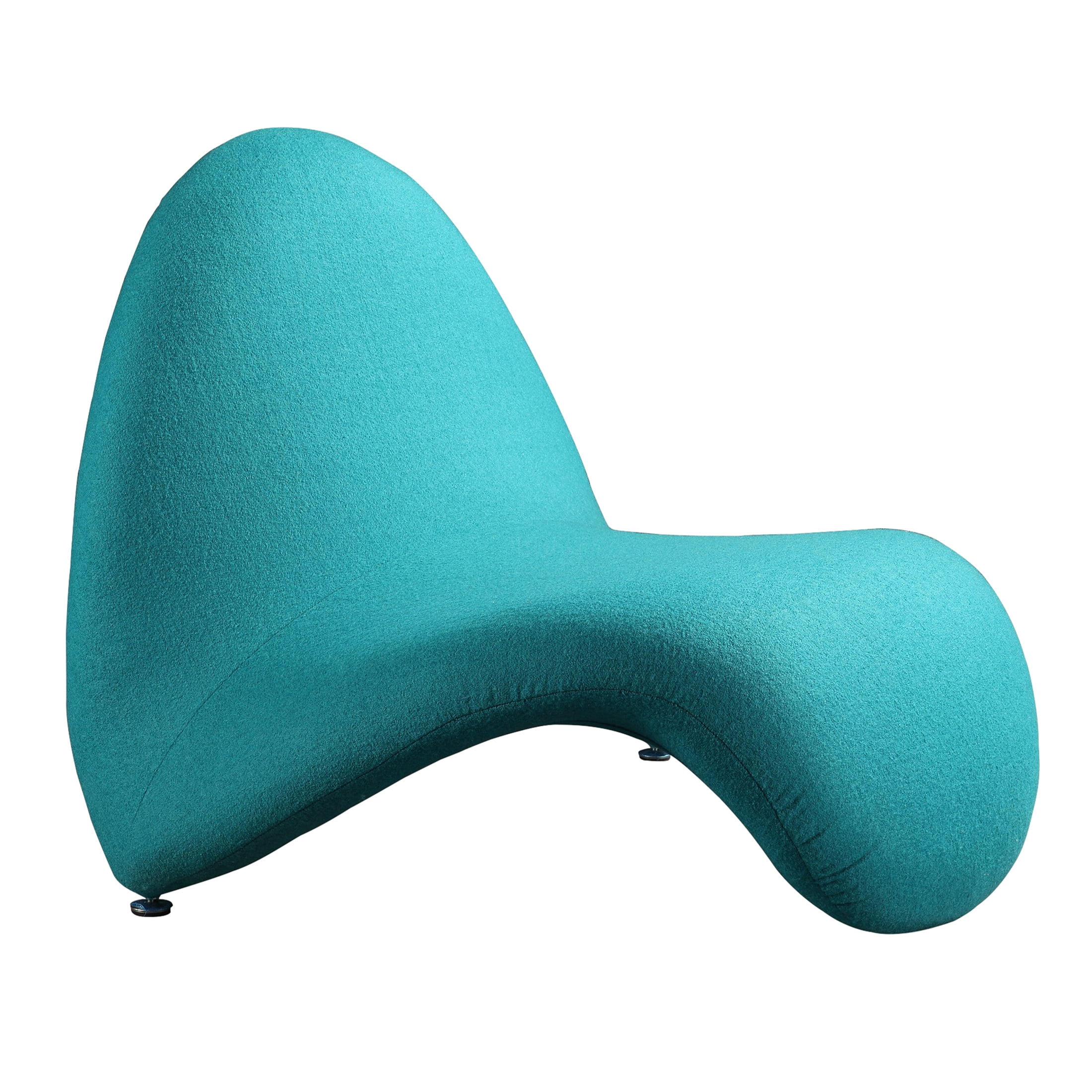 JERFIT Modern Teal Accent Chair, Abstract Lounge Chair with Metal Frame ...