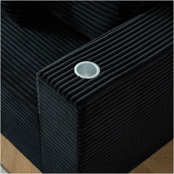 JERFIT Modular Cloud Couch Sectional Sofa with Cup Holders, No Assembly ...