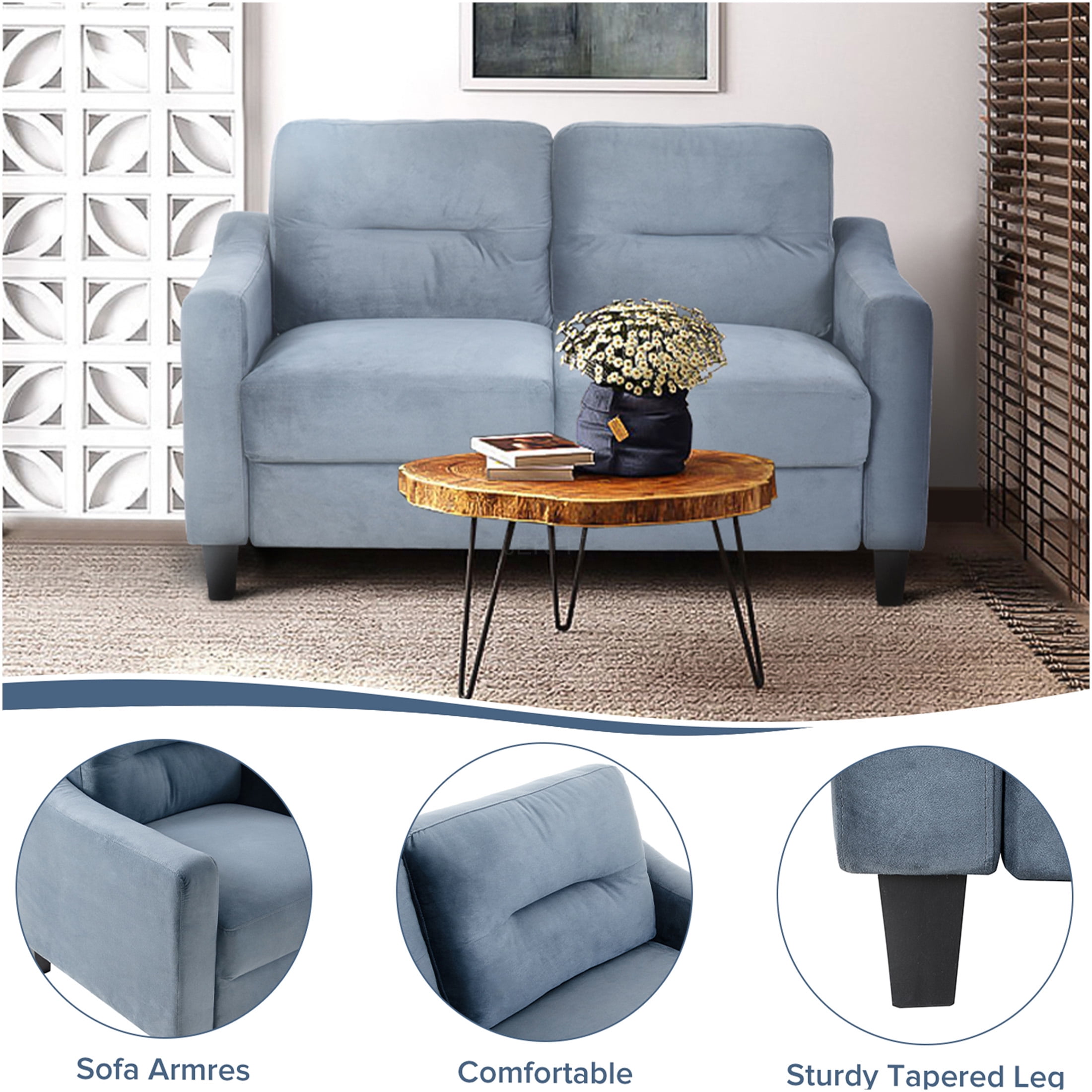 JERFIT Modular Velvet Sectional Sofa Couch Set, 6-Seat L-Shaped ...