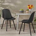 JERFIT Outdoor Dining Chair, Black Plastic Stackable Patio Chairs with ...