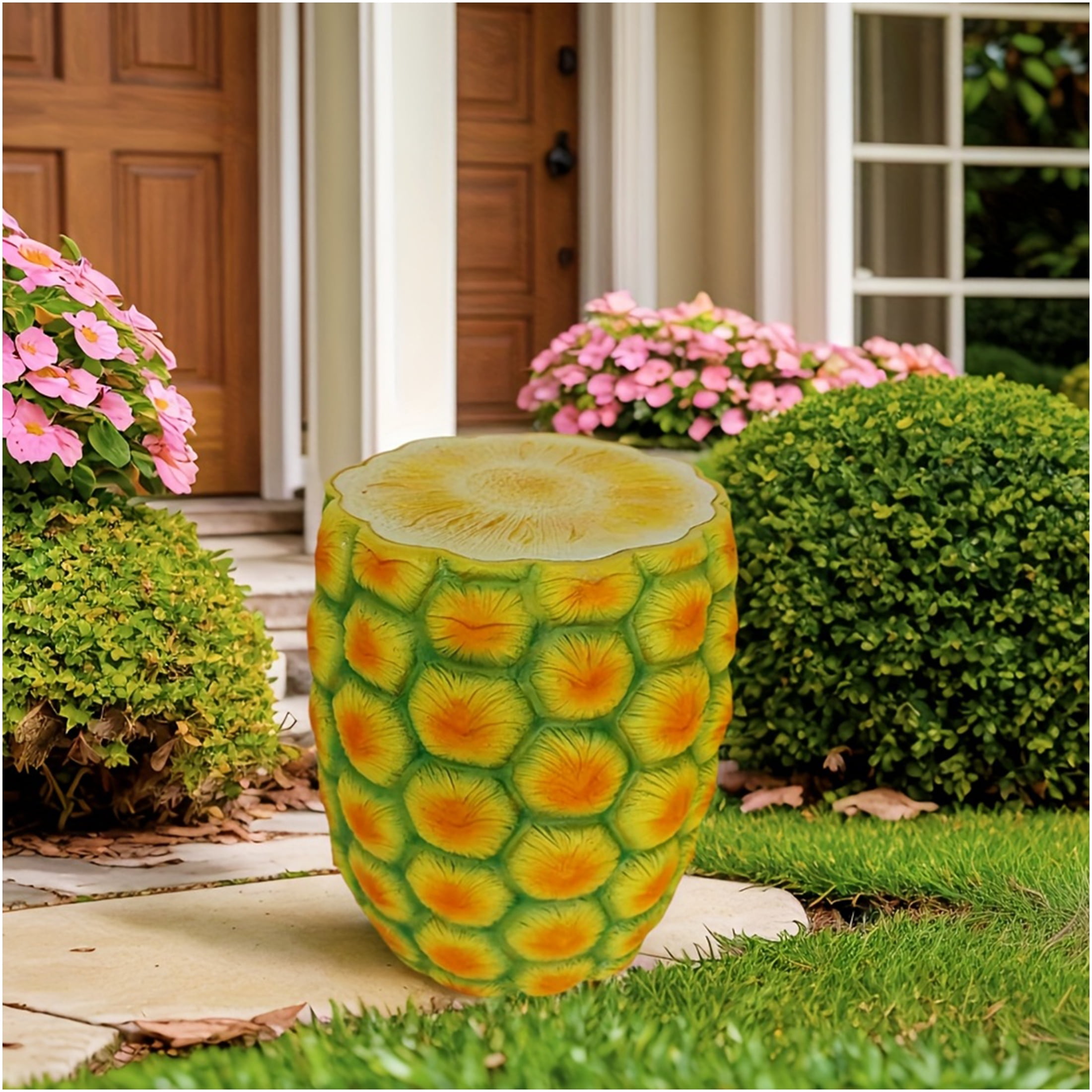JERFIT Oversized Pineapple Stool, 14 Inch Resin Side Table, Water ...