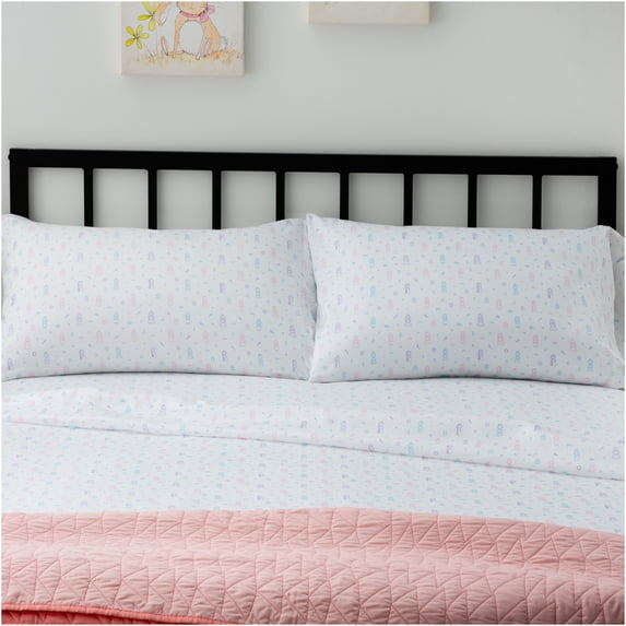 JERFIT Pink Princess Microfiber Sheet Set for Kids Full Size - Ultra ...