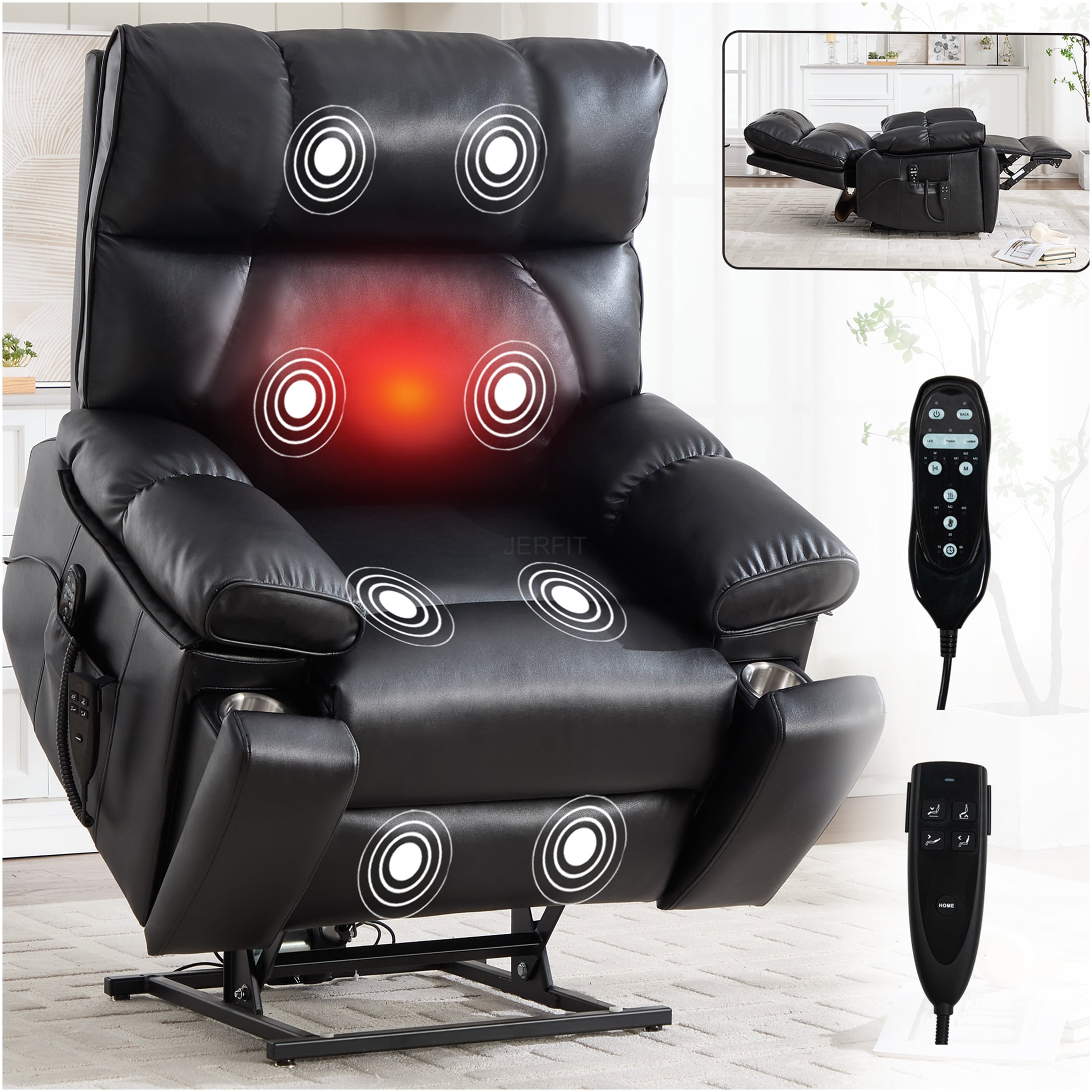 JERFIT Power Lift Recliner Chair with Massage and Heat, Electric ...