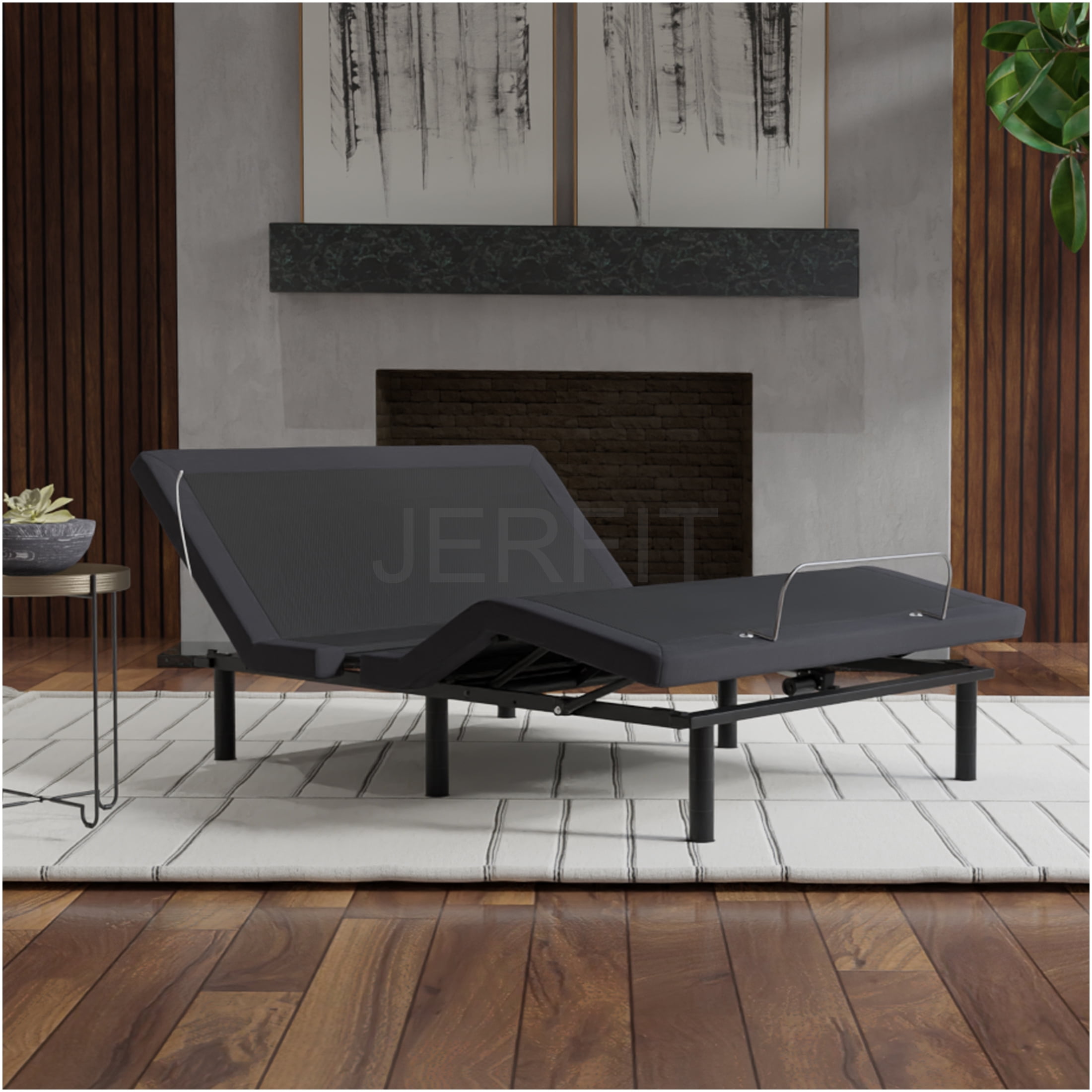 JERFIT Queen Adjustable Bed Base with Voice Control, Wall-Hugging ...