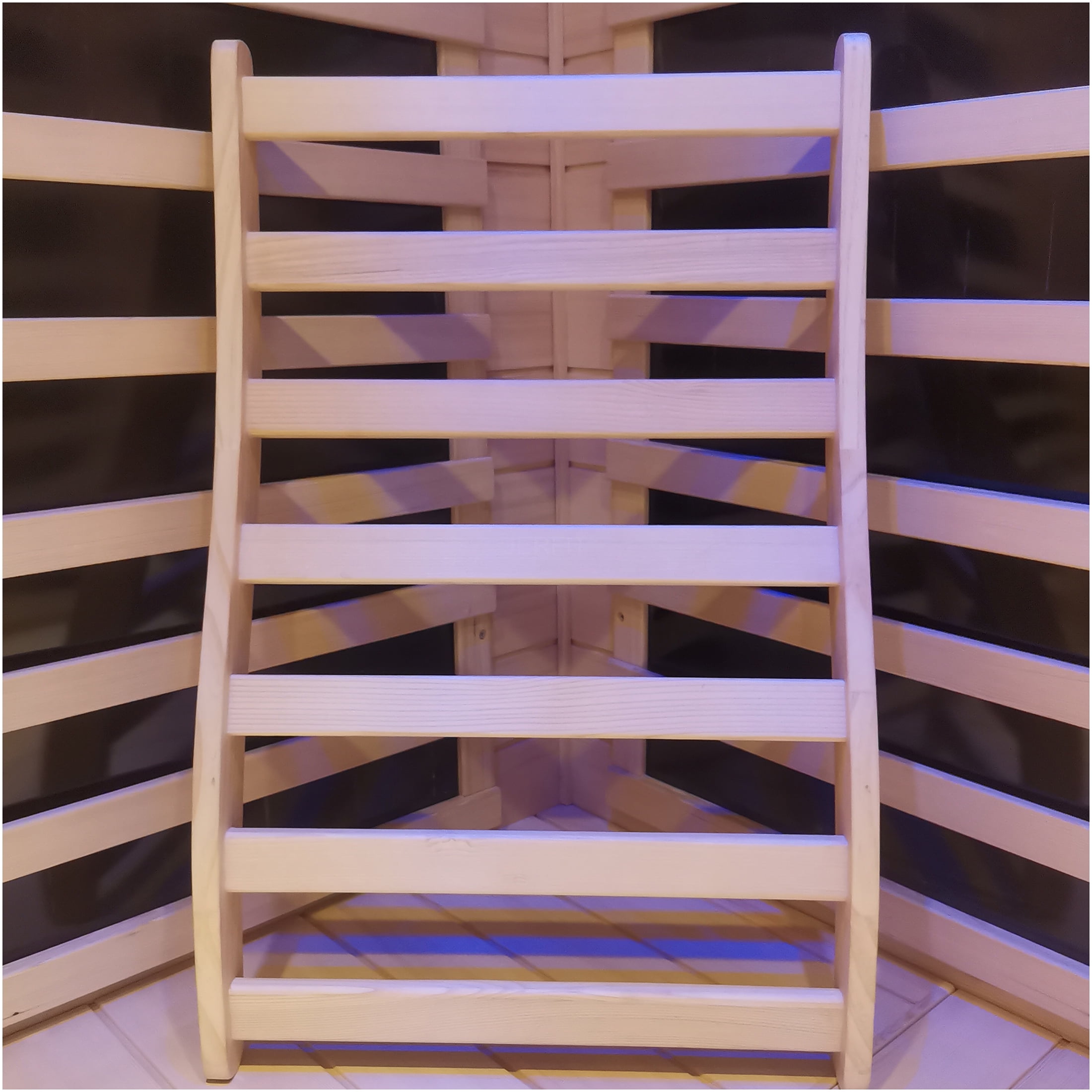 JERFIT Sauna Backrest for Wooden Benches - Natural Hemlock Wood Lumbar ...
