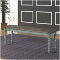 JERFIT Two-Tone Wood Upholstered Dining Bench Antique Brown and ...