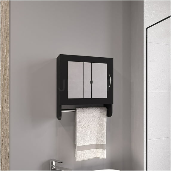 JERFIT Wall Mount Mirror Medicine Cabinet with Towel Bar, 2 Shelves ...
