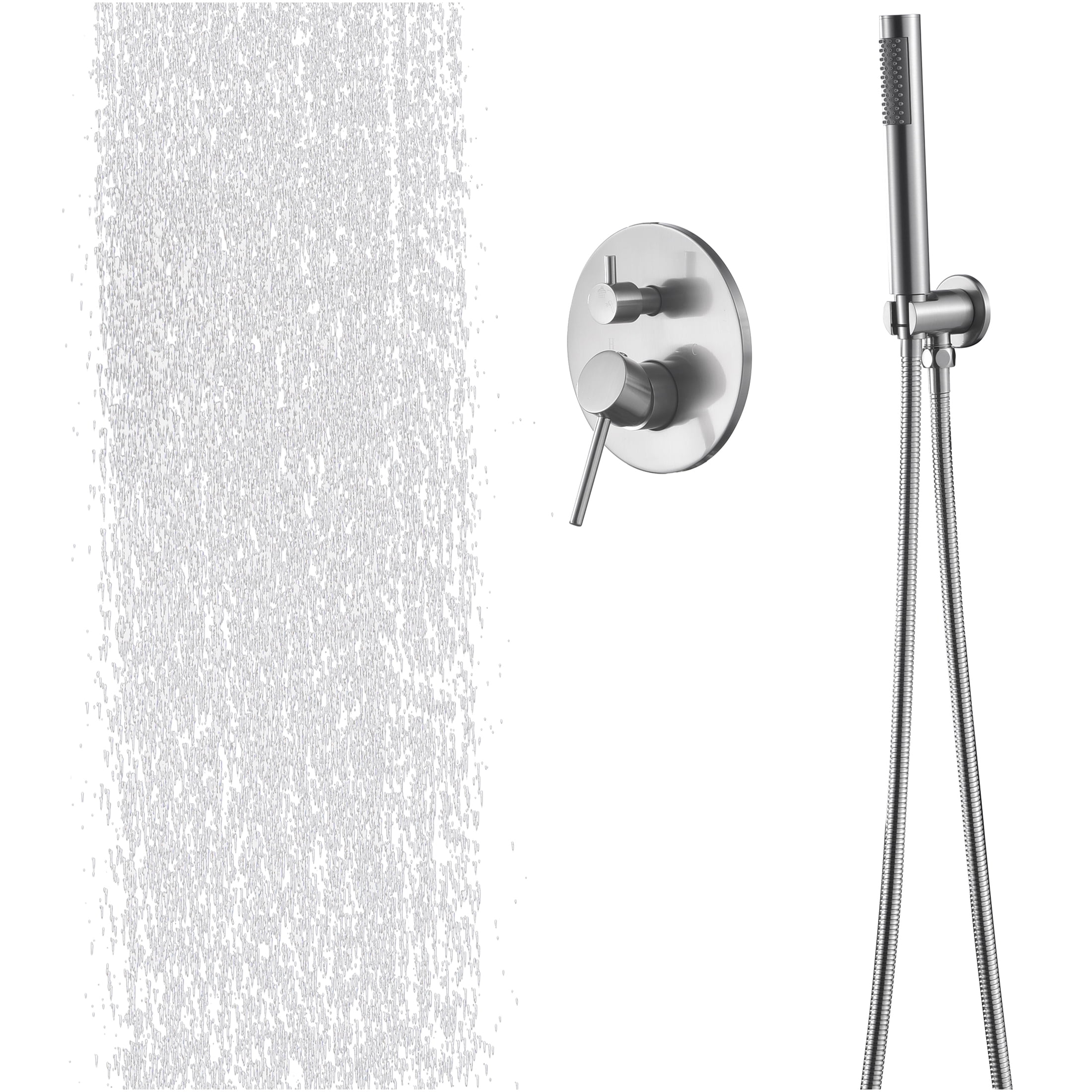 JERFIT Wall Mounted 2-Function Shower System with 10 Inch Rain Shower ...