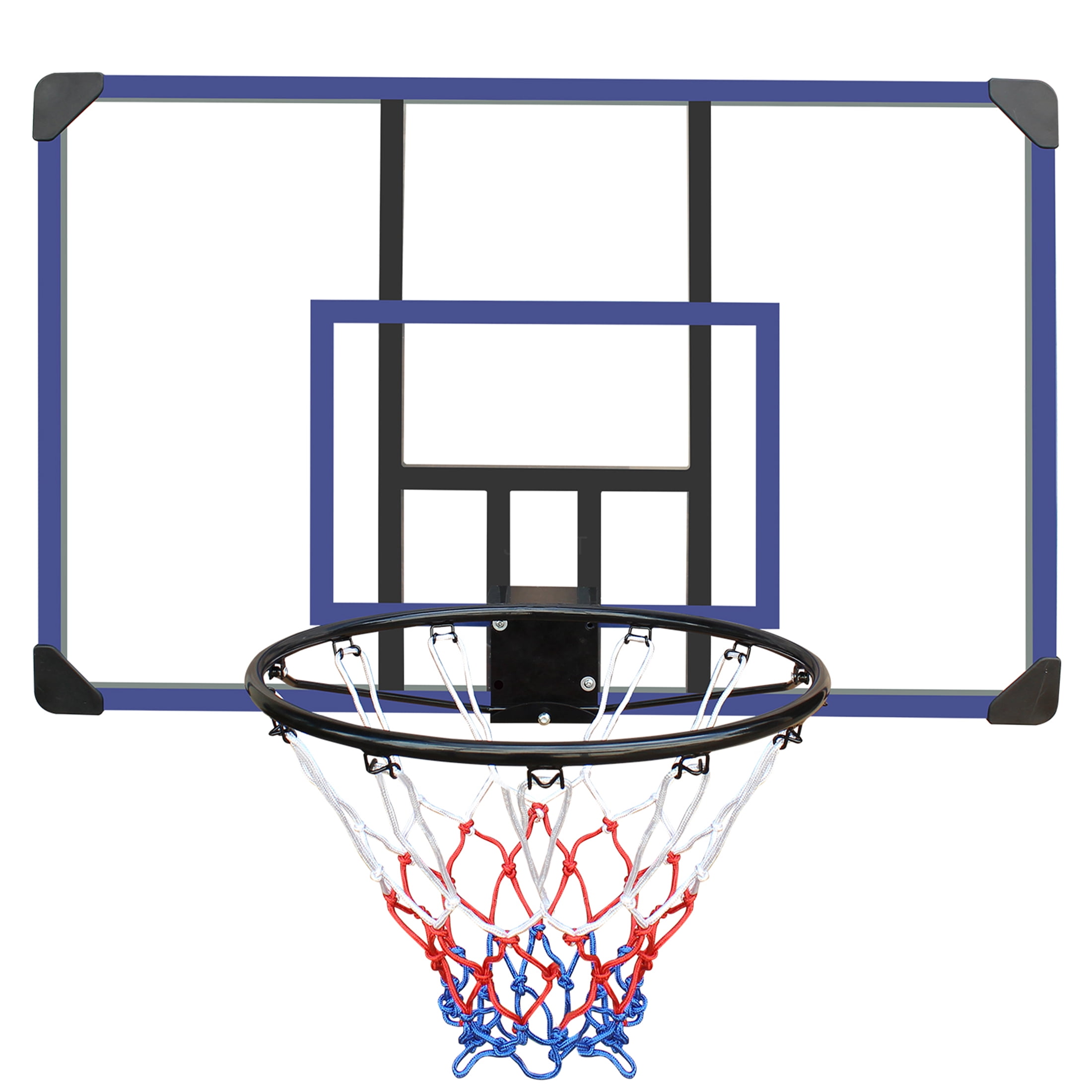 JERFIT Wall Mounted Basketball Hoop with 45" Shatterproof Backboard, 18 ...