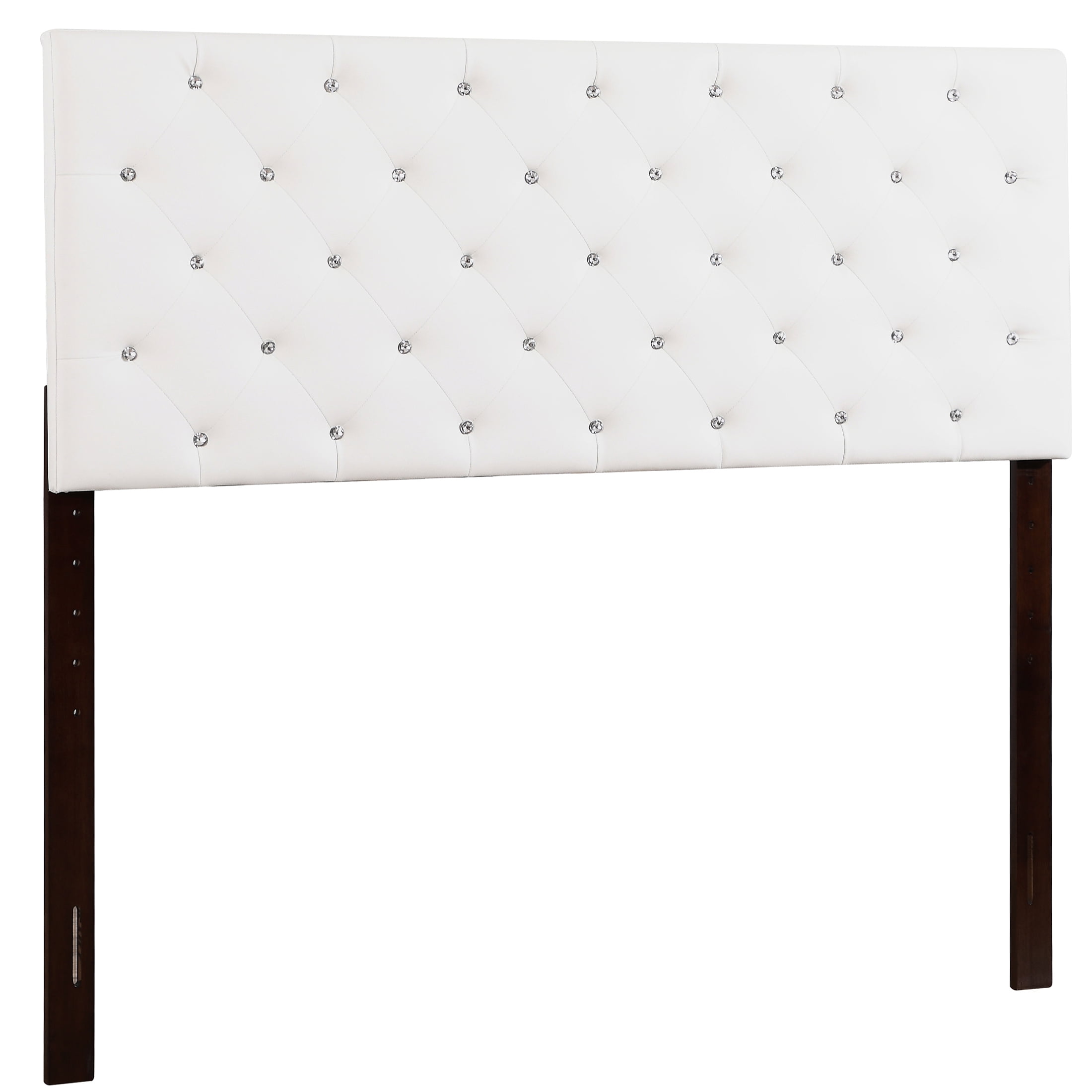 JERFIT White Upholstered King Size Headboard with Foam Padding, Modern ...