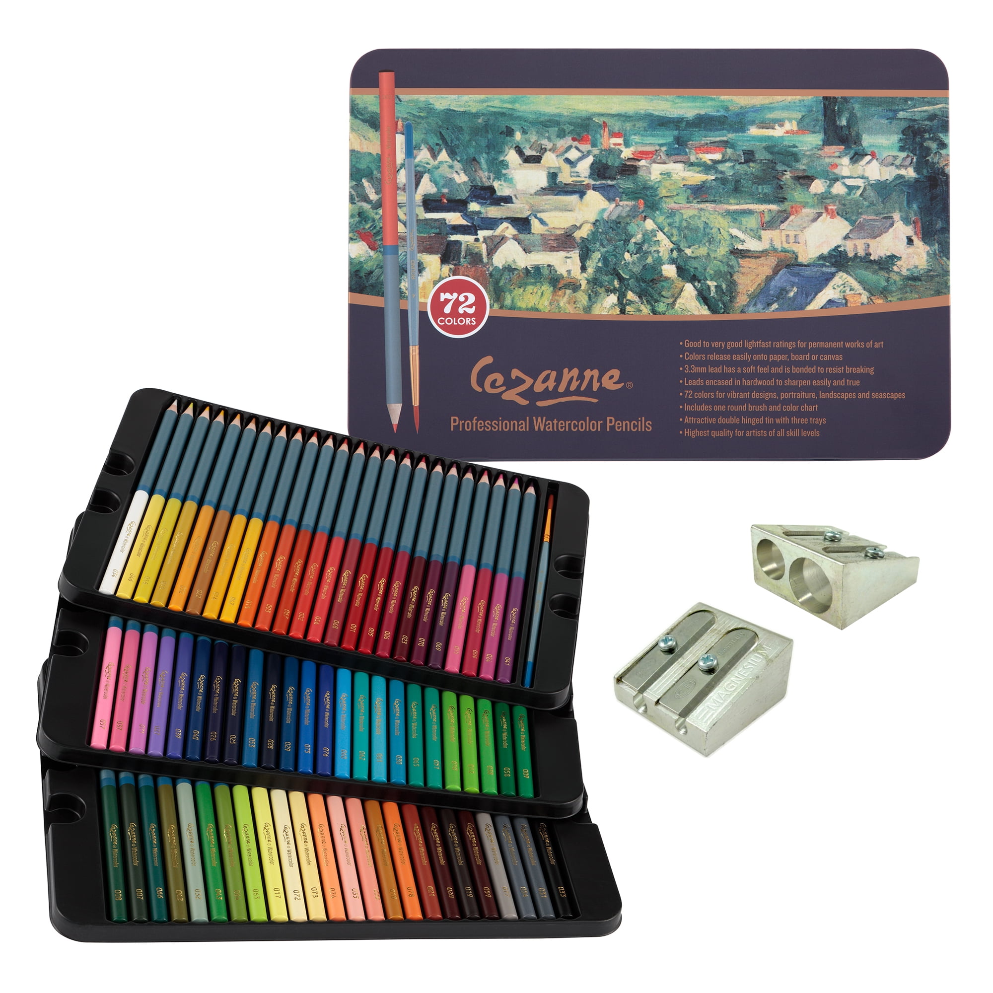 JERRY'S ARTARAMA 72-Color Pencil Set: Professional Quality Coloring Pencils with Sharpeners ...